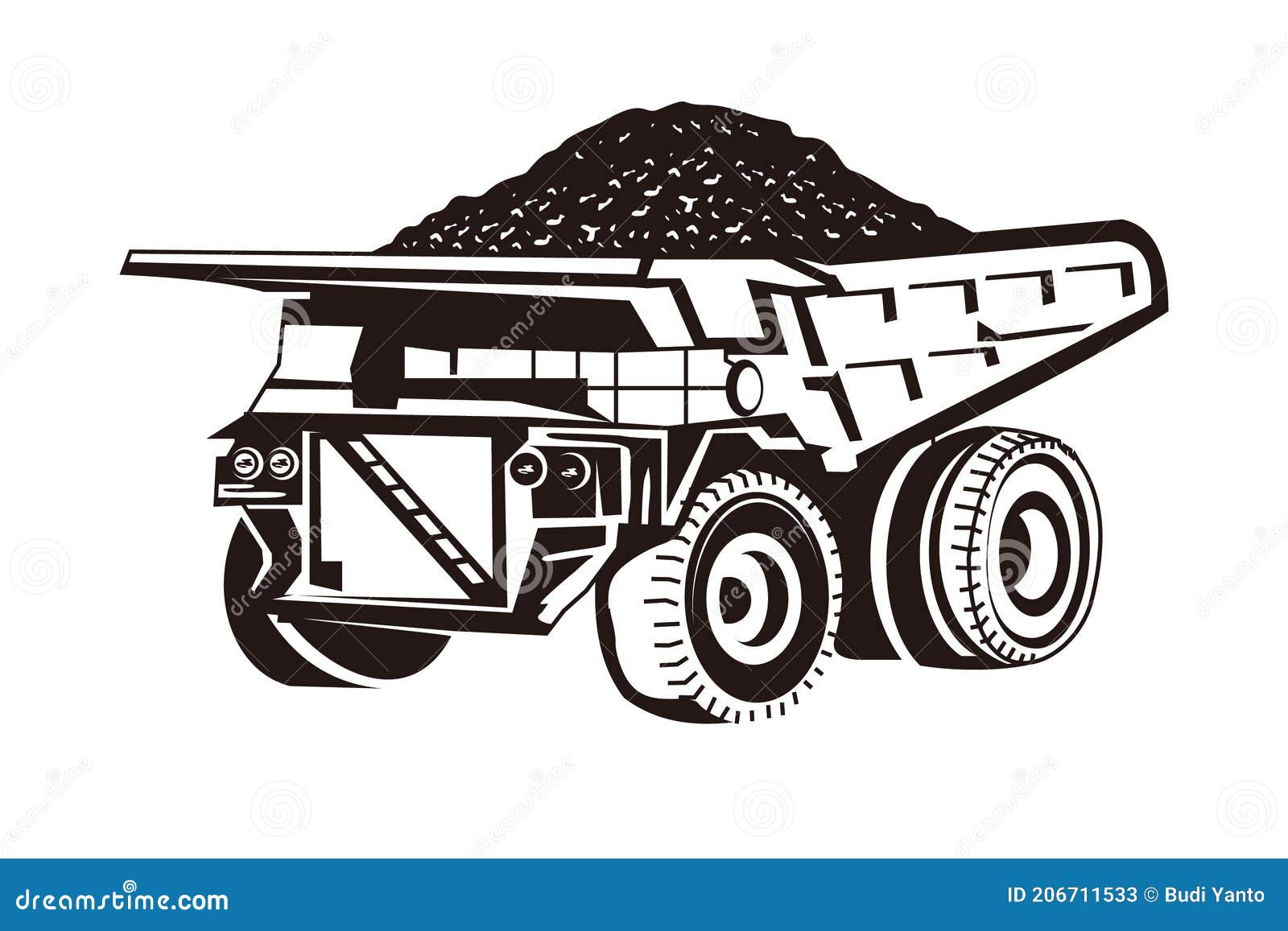 Mining Dump Truck Vector Illustration Stock Vector - Illustration of ...