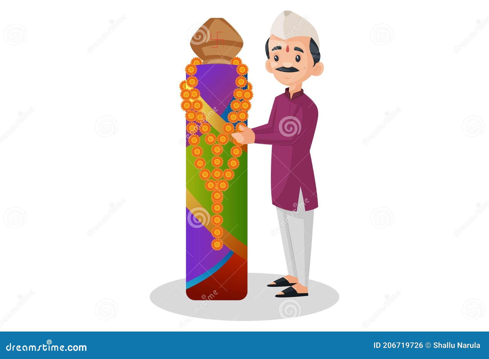 Vector Graphic Illustration of Indian Marathi Man Stock Vector ...