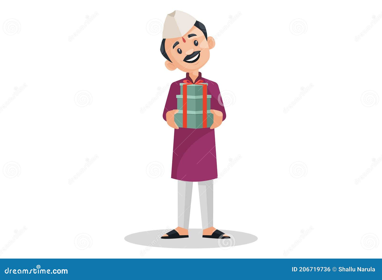 Vector Graphic Illustration of Indian Marathi Man Stock Vector ...