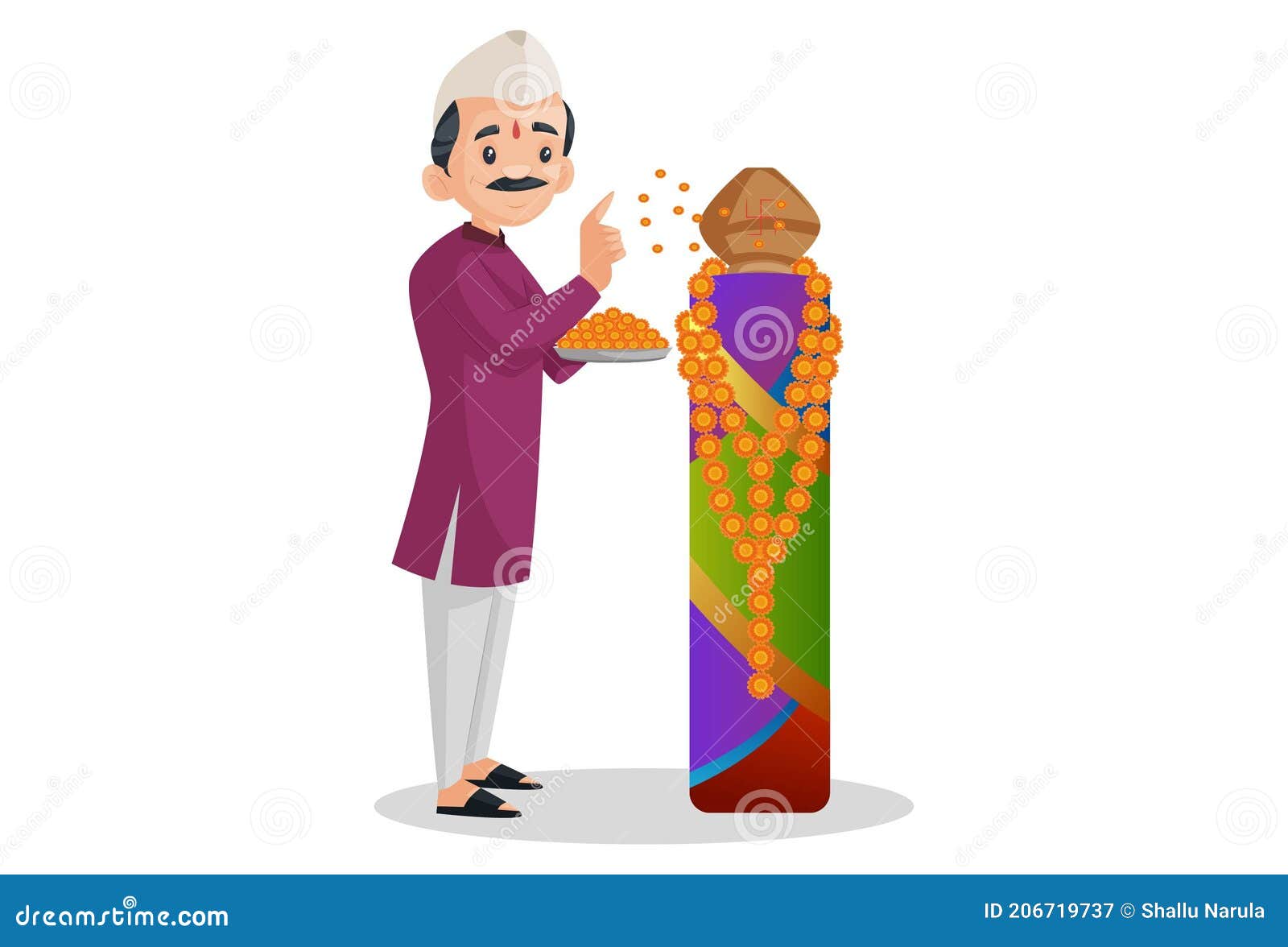 Vector Graphic Illustration of Indian Marathi Man Stock Vector ...