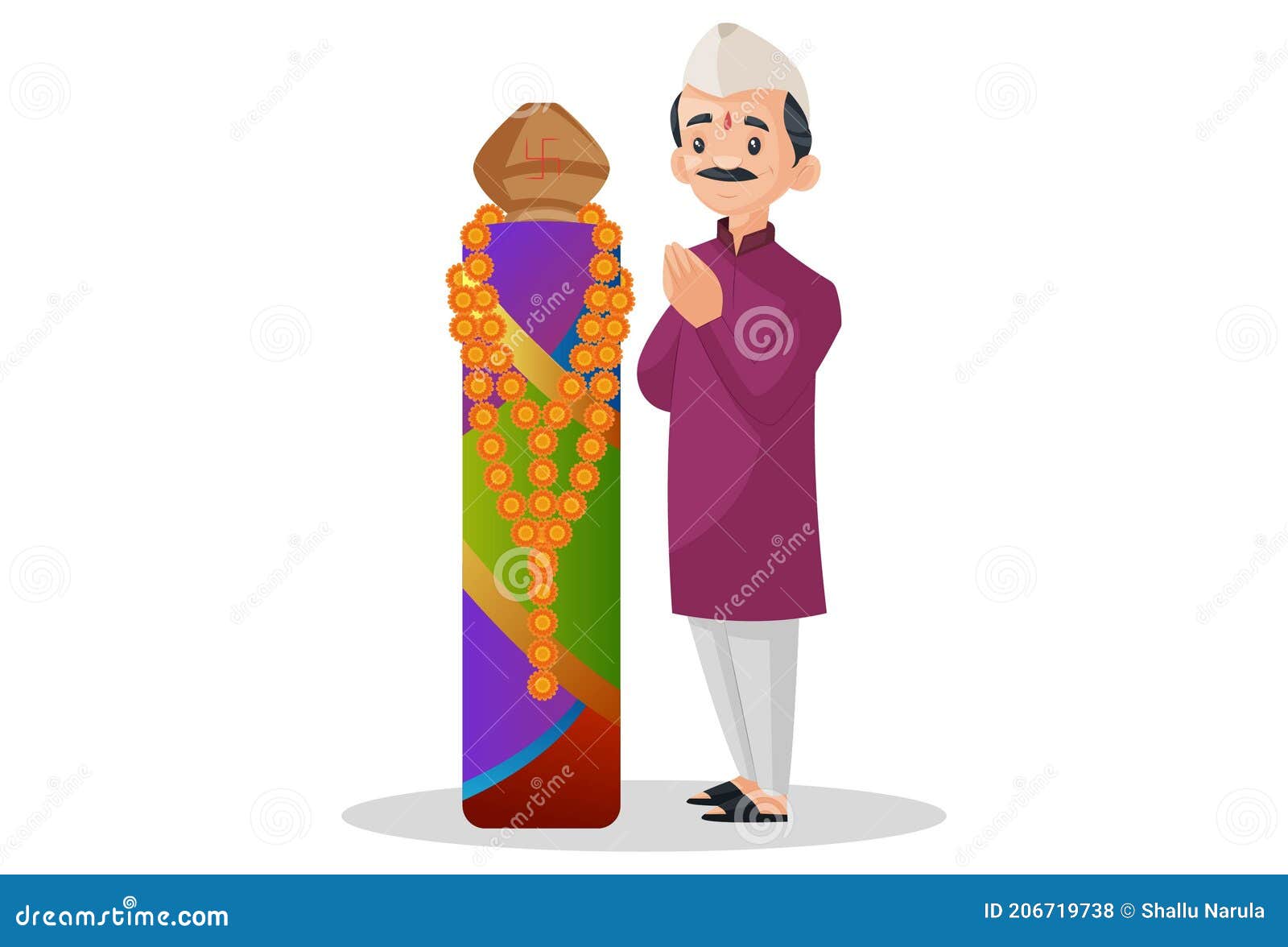 Vector Graphic Illustration of Indian Marathi Man Stock Vector ...