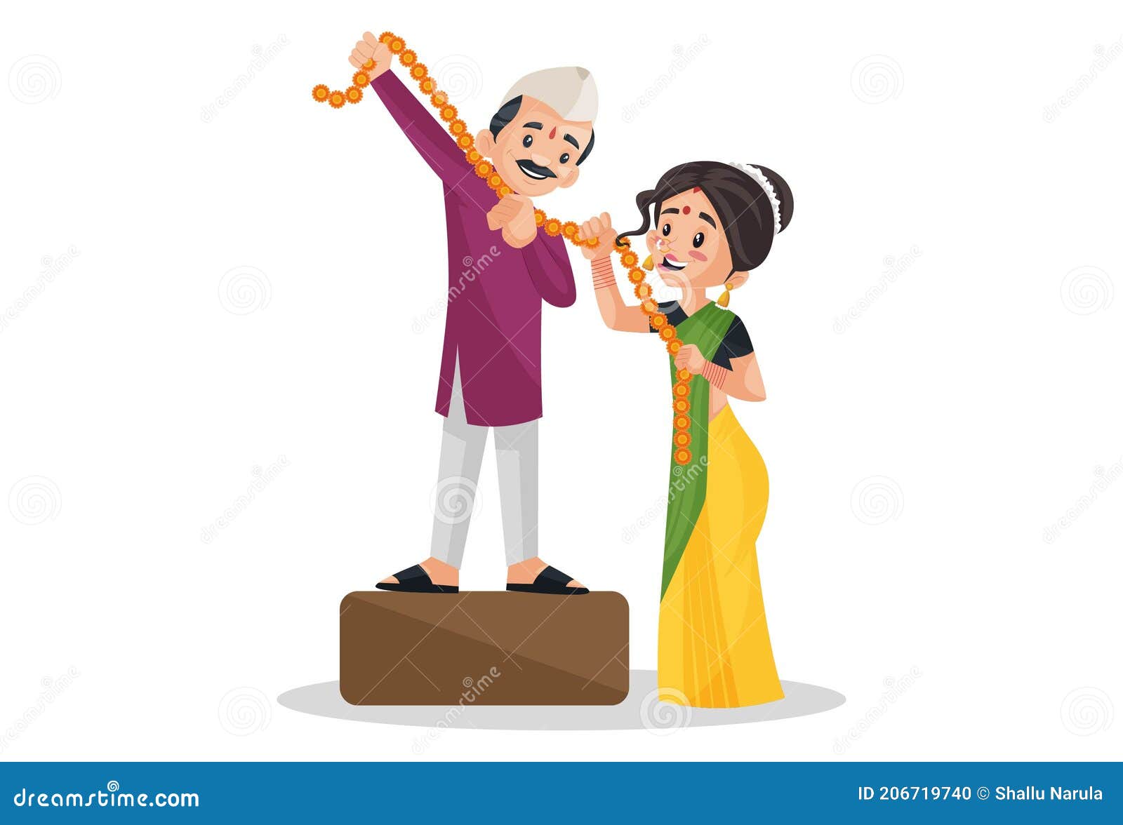 Vector Graphic Illustration of Indian Marathi Couple Stock Vector ...