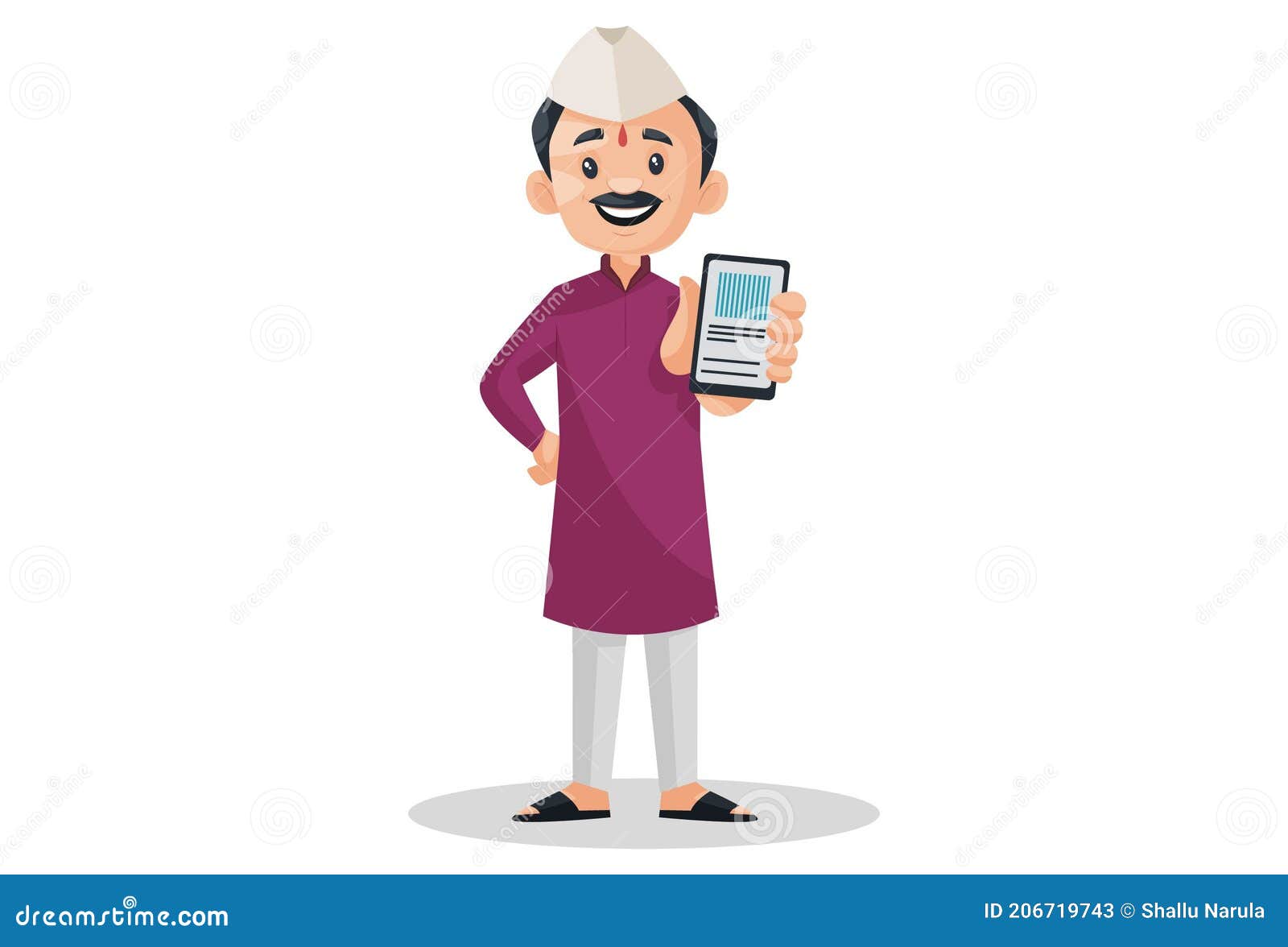Vector Graphic Illustration of Indian Marathi Man Stock Vector ...