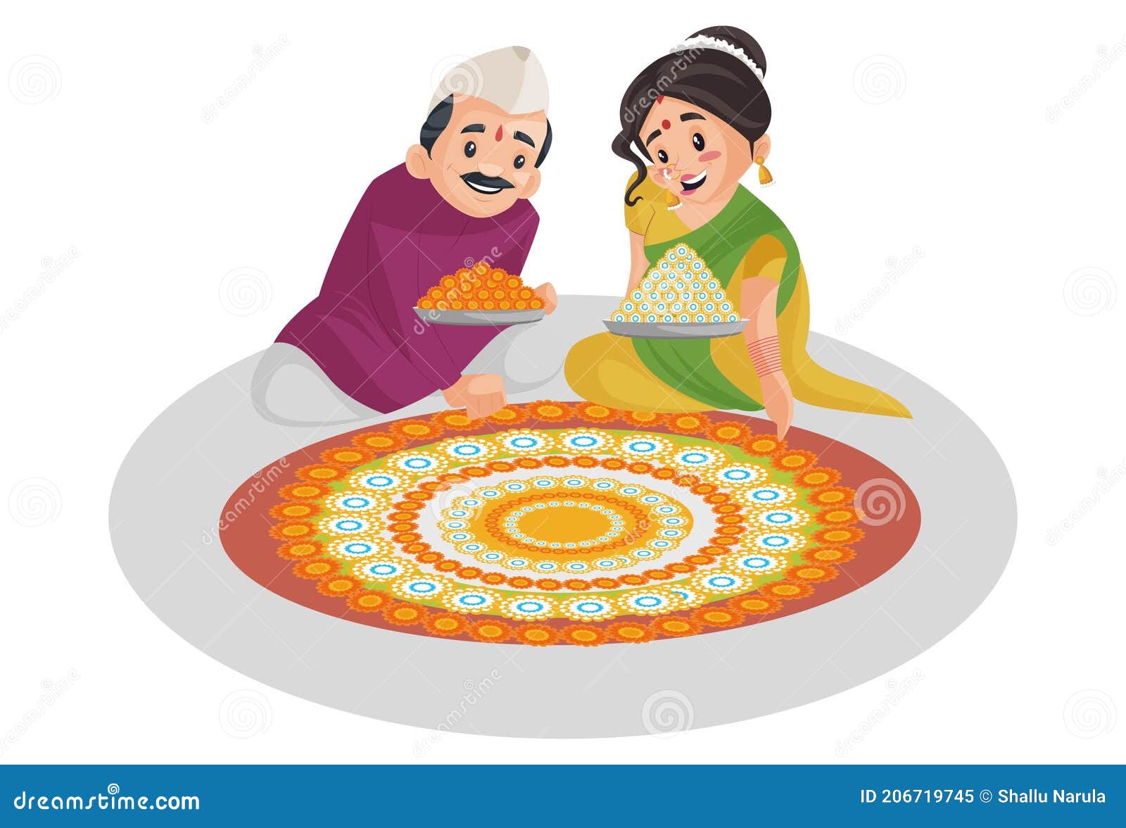 Vector Graphic Illustration of Indian Marathi Couple Stock Vector ...