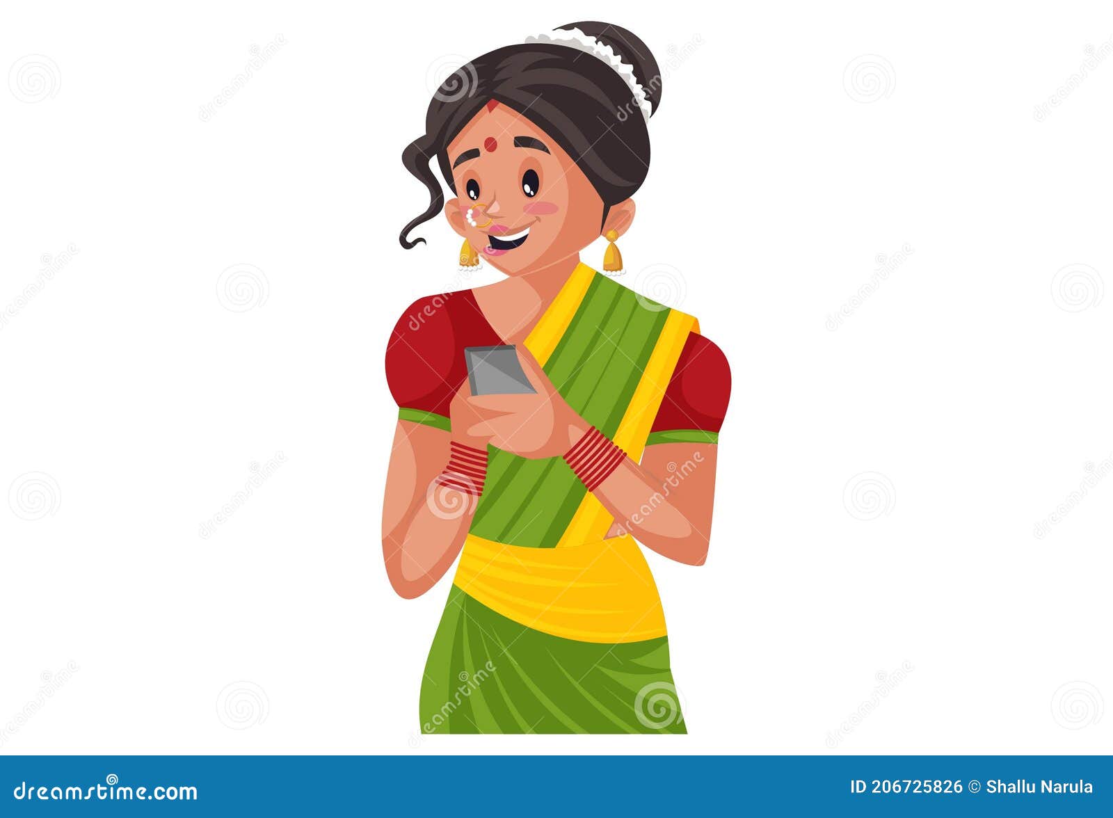 Vector Graphic Illustration of Indian Marathi Woman Stock Vector ...