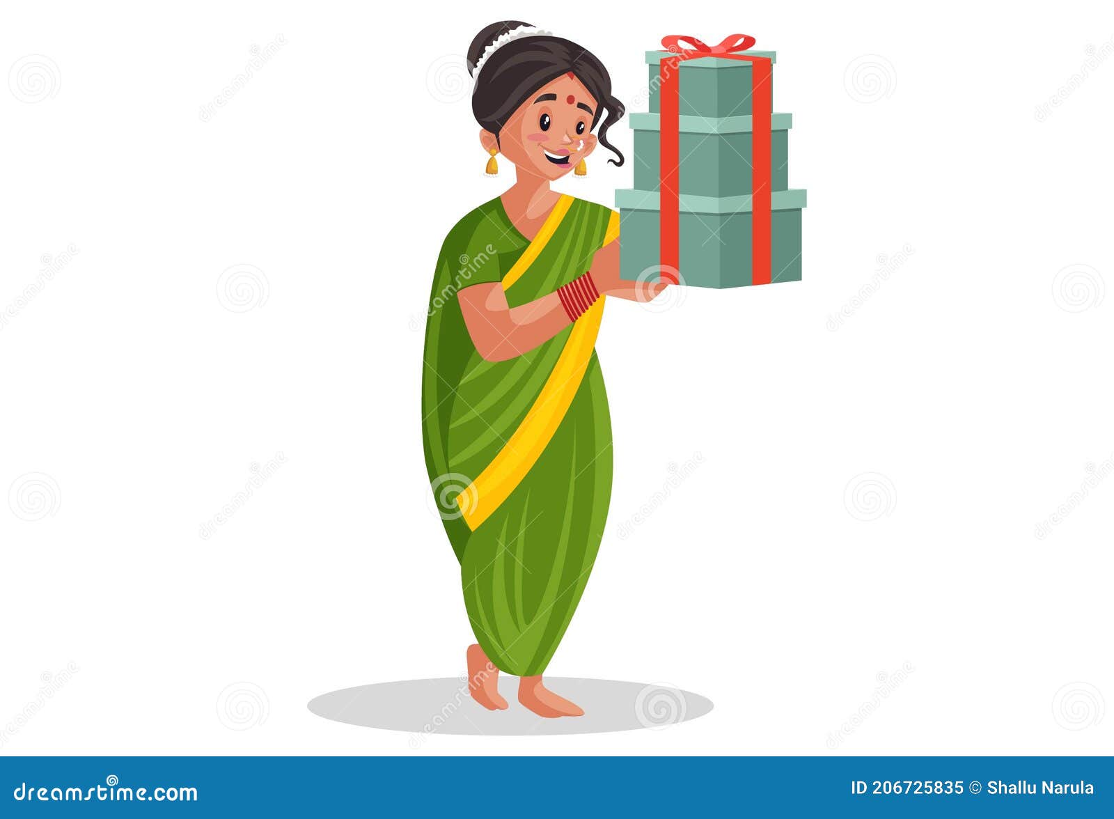 Vector Graphic Illustration of Indian Marathi Woman Stock Vector ...