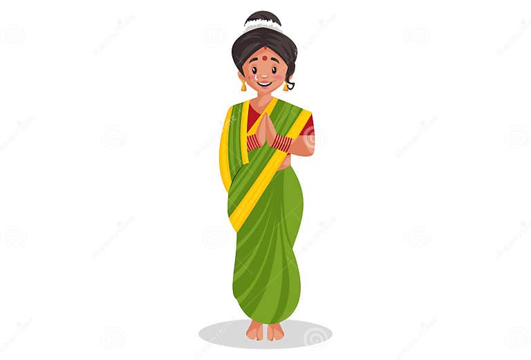 Vector Graphic Illustration of Indian Marathi Woman Stock Vector ...