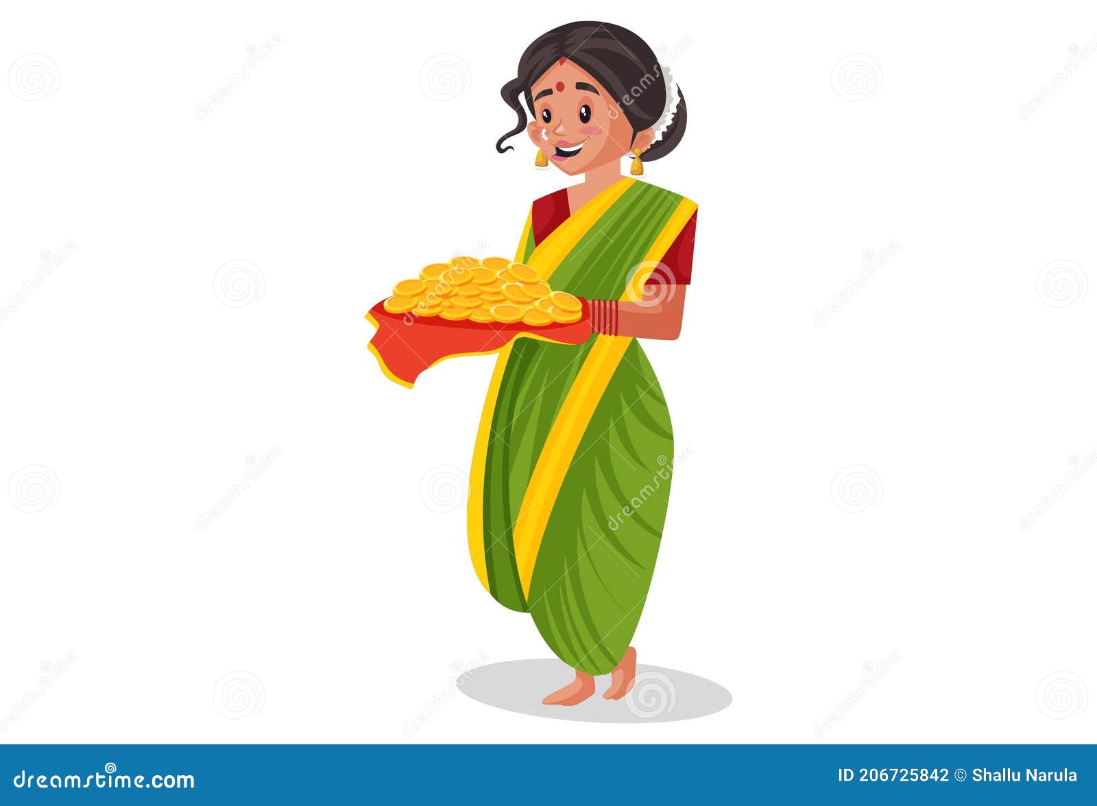 Vector Graphic Illustration of Indian Marathi Woman Stock Vector ...