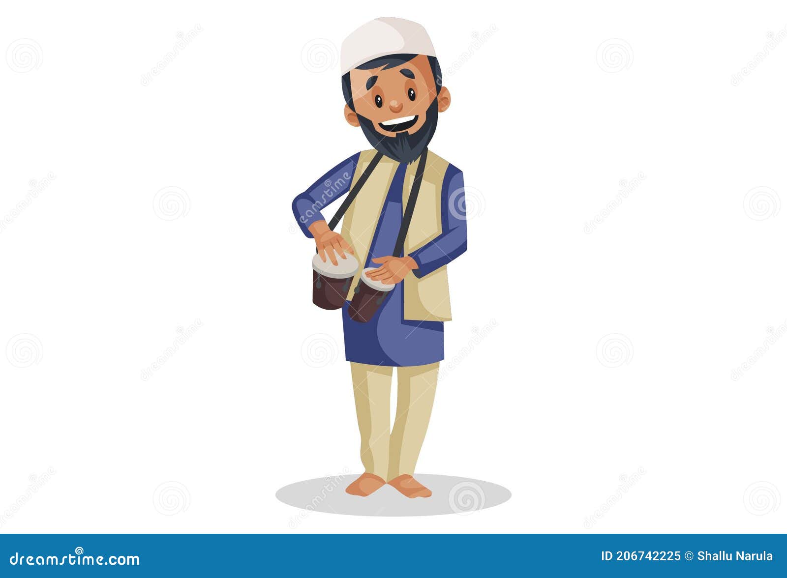 Bongo Standing On Two Legs Cartoon Character Vector Illustration 73400856