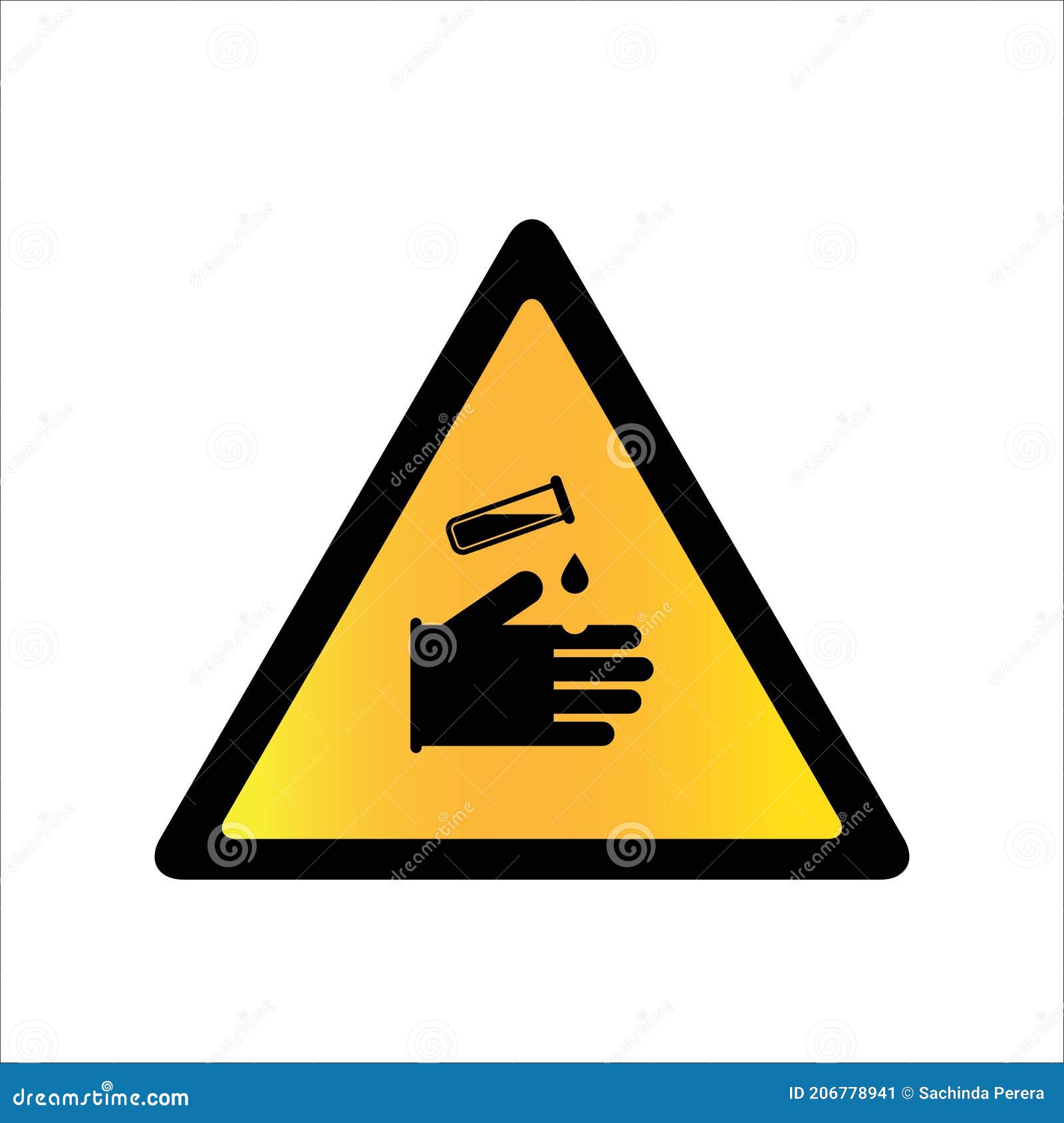 Corrosion Mark Danger Warning Sign Isolated Vector Stock Vector ...