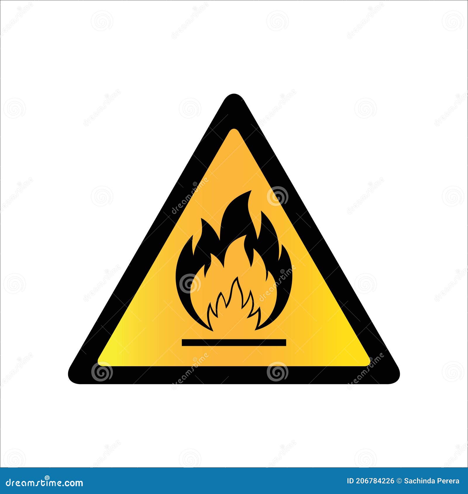 Highly Flammable Hazard Warning Symbol Vector Stock Vector ...