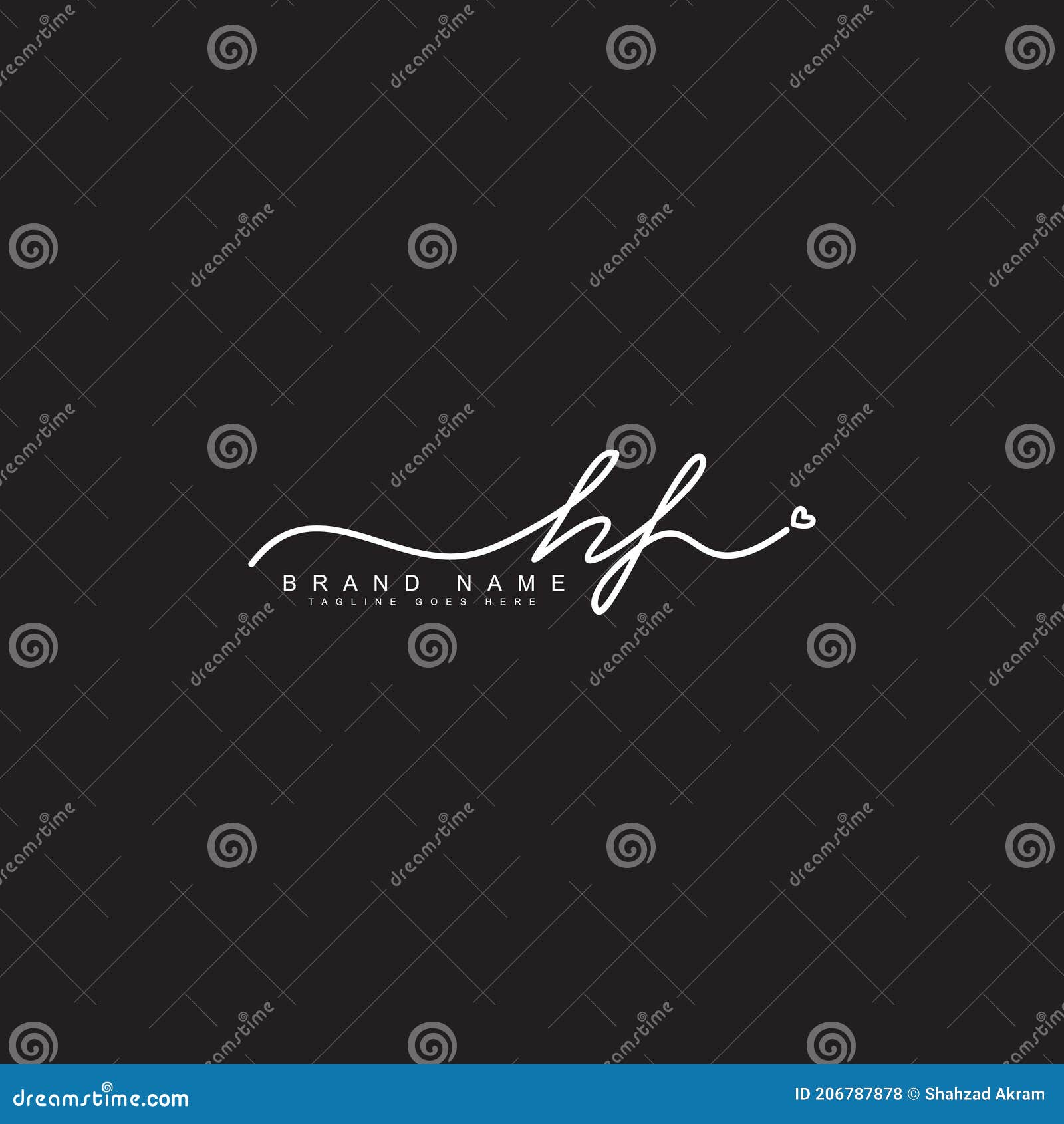 HF Initial Letter Logo - Handwritten Signature Logo Stock Vector ...