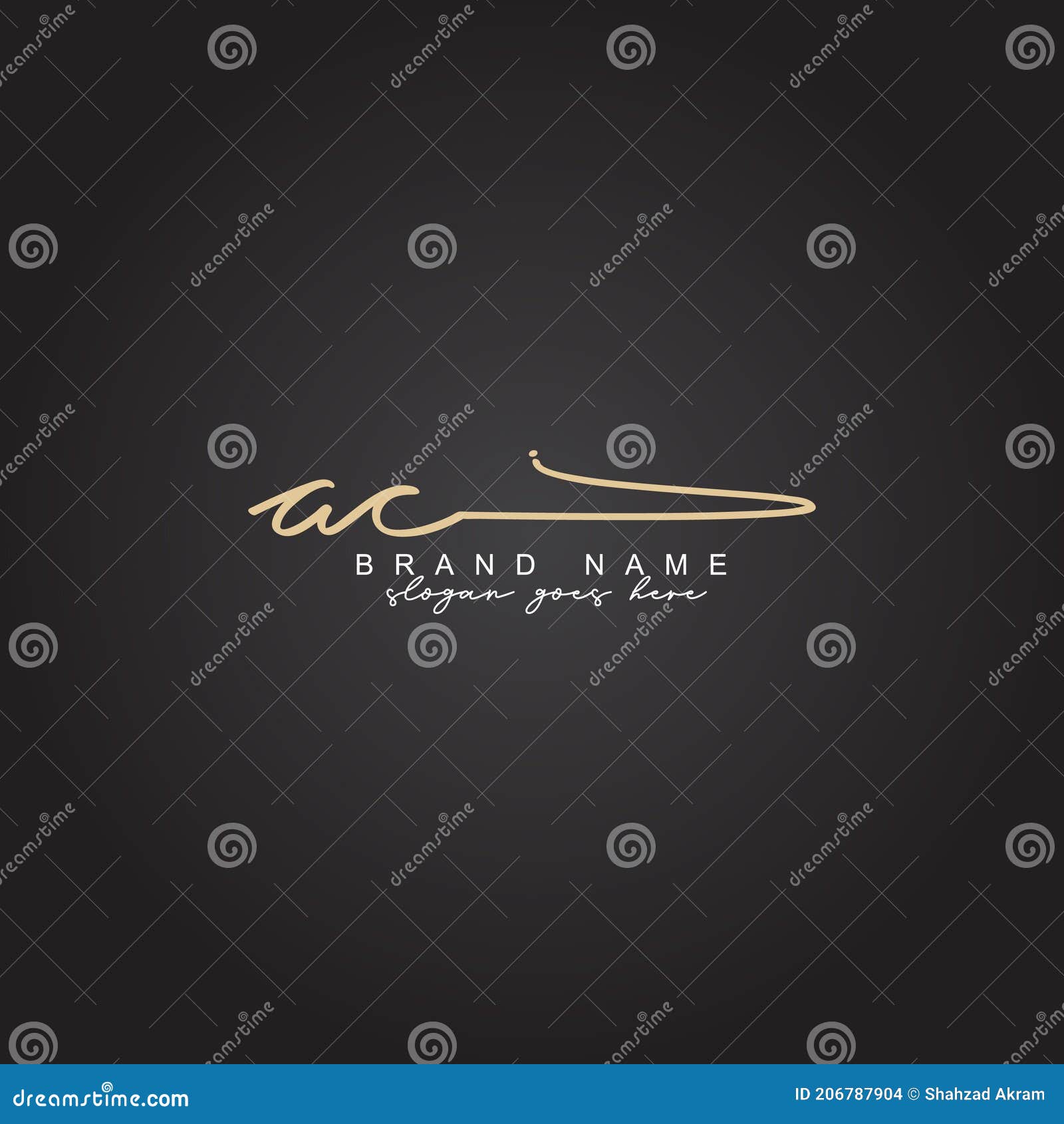 Initial Letter AC Logo - Handwritten Signature Logo Stock Vector ...