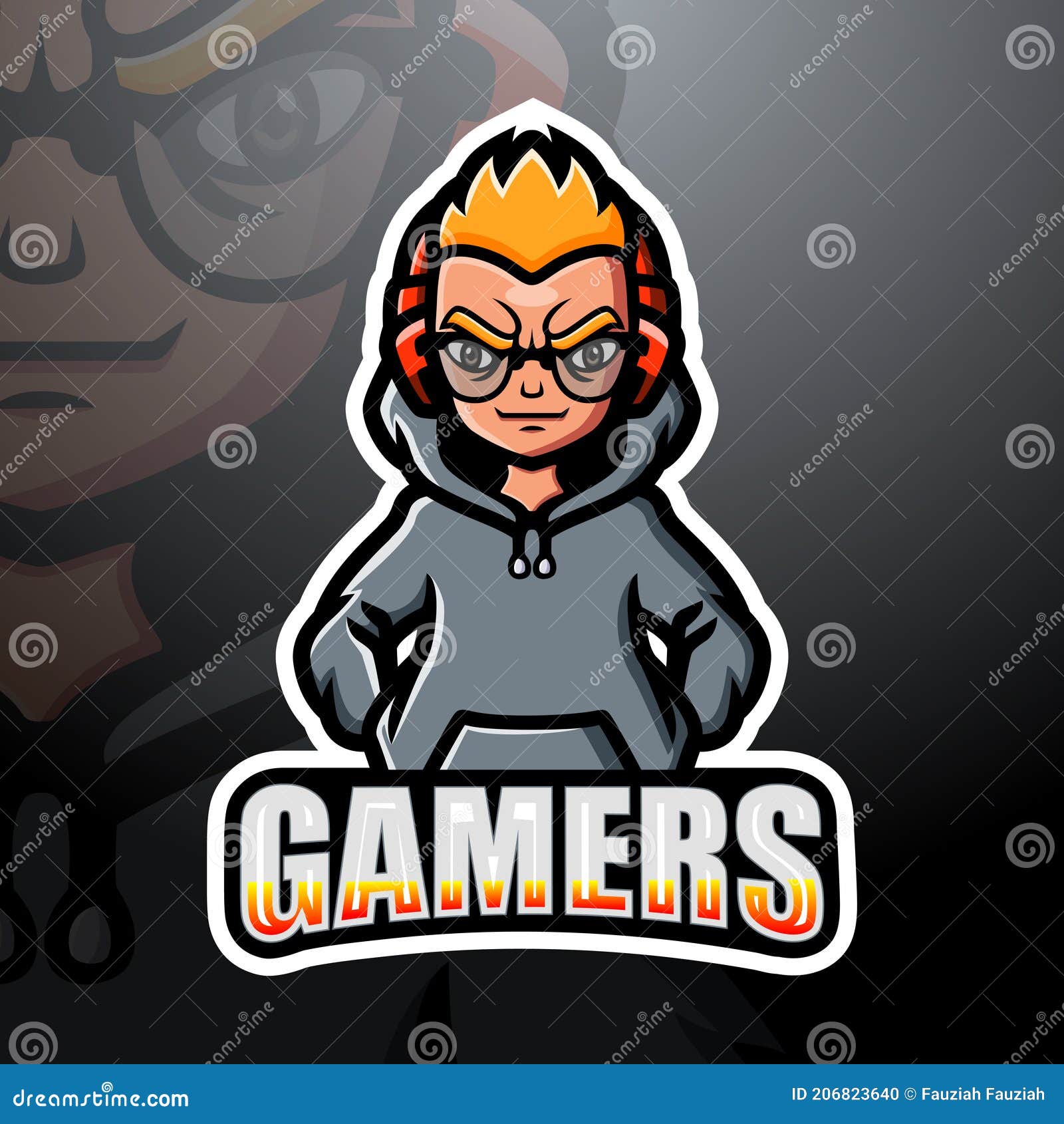 Gamer Boy Mascot Esport Logo Design Stock Vector - Illustration of club ...