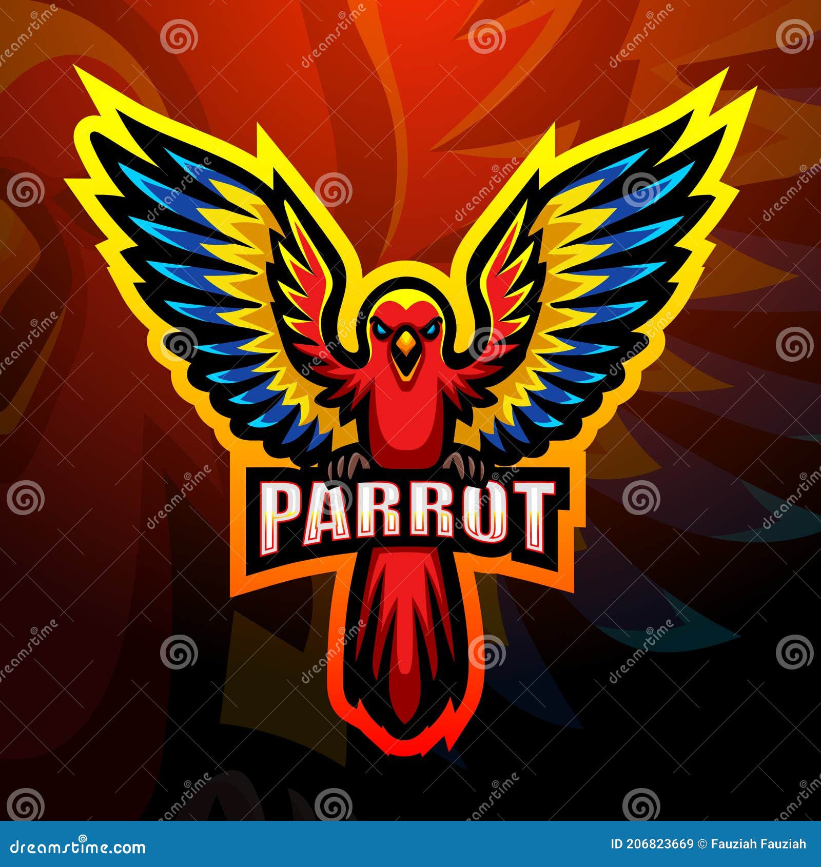 Parrot Mascot Logo Vector Illustration | CartoonDealer.com #244148064