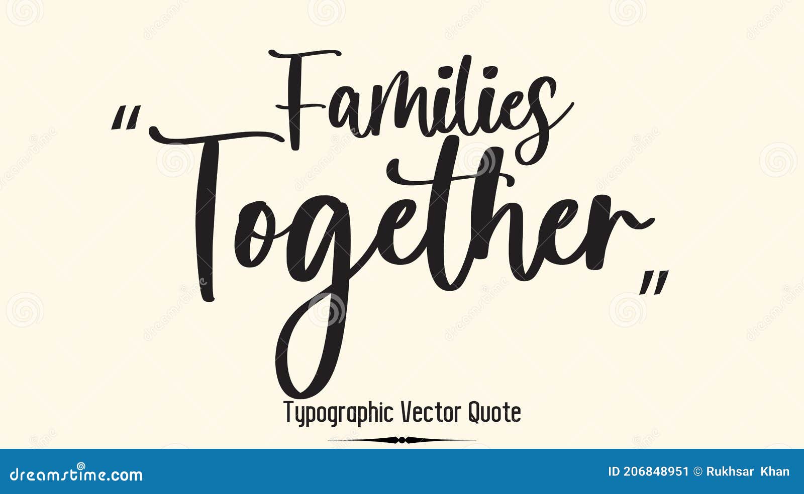 Families Together Typography Black Color Text on Light Yellow ...