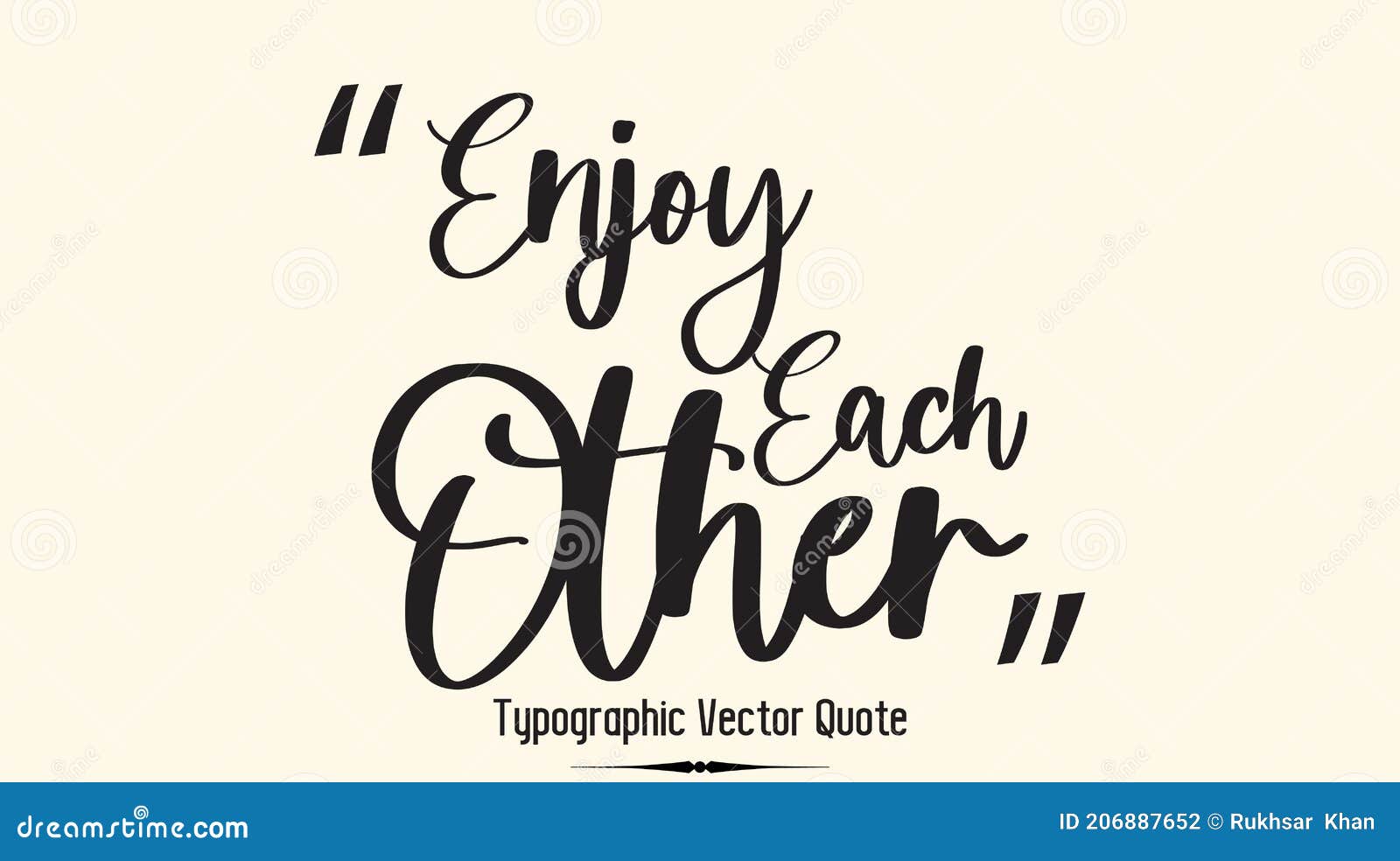 Enjoy Each Other Elegant Typography Text Stock Vector - Illustration of ...