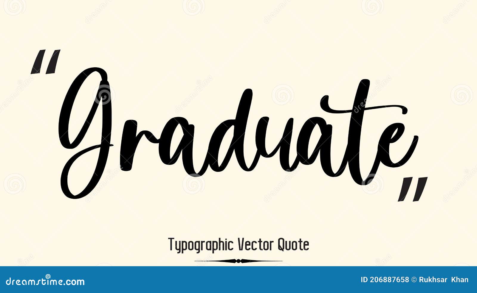 Graduate Written Letter Text Inscription Phrase Stock Vector ...
