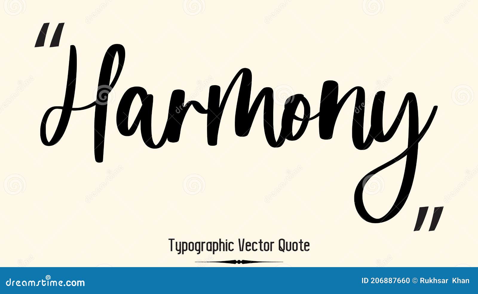 Harmony Written Letter Calligraphy Text Inscription Phrase Stock Vector ...