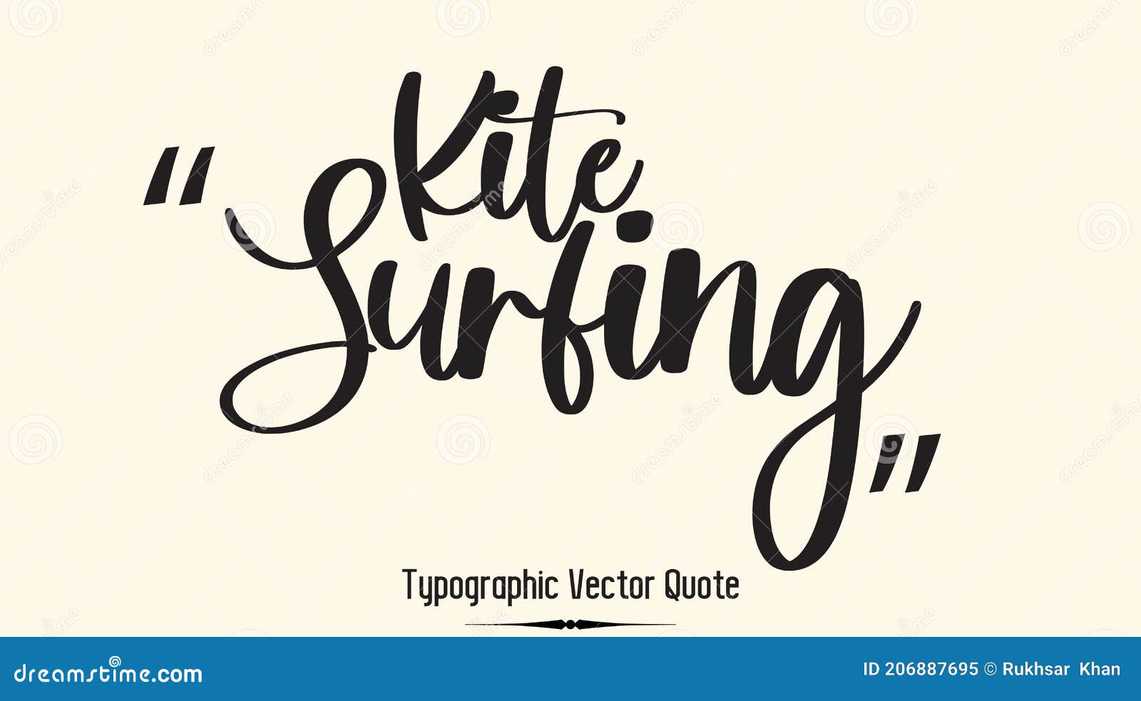 Kite Surfing Handwritten Cursive Calligraphy Stock Vector ...