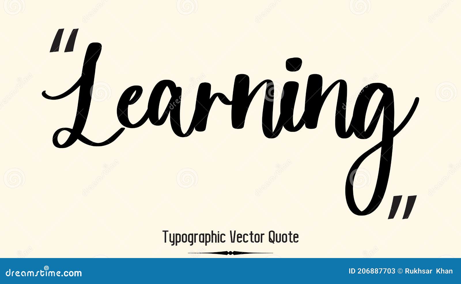 Learning Elegant Handwritten Font Typography Text Stock Vector ...