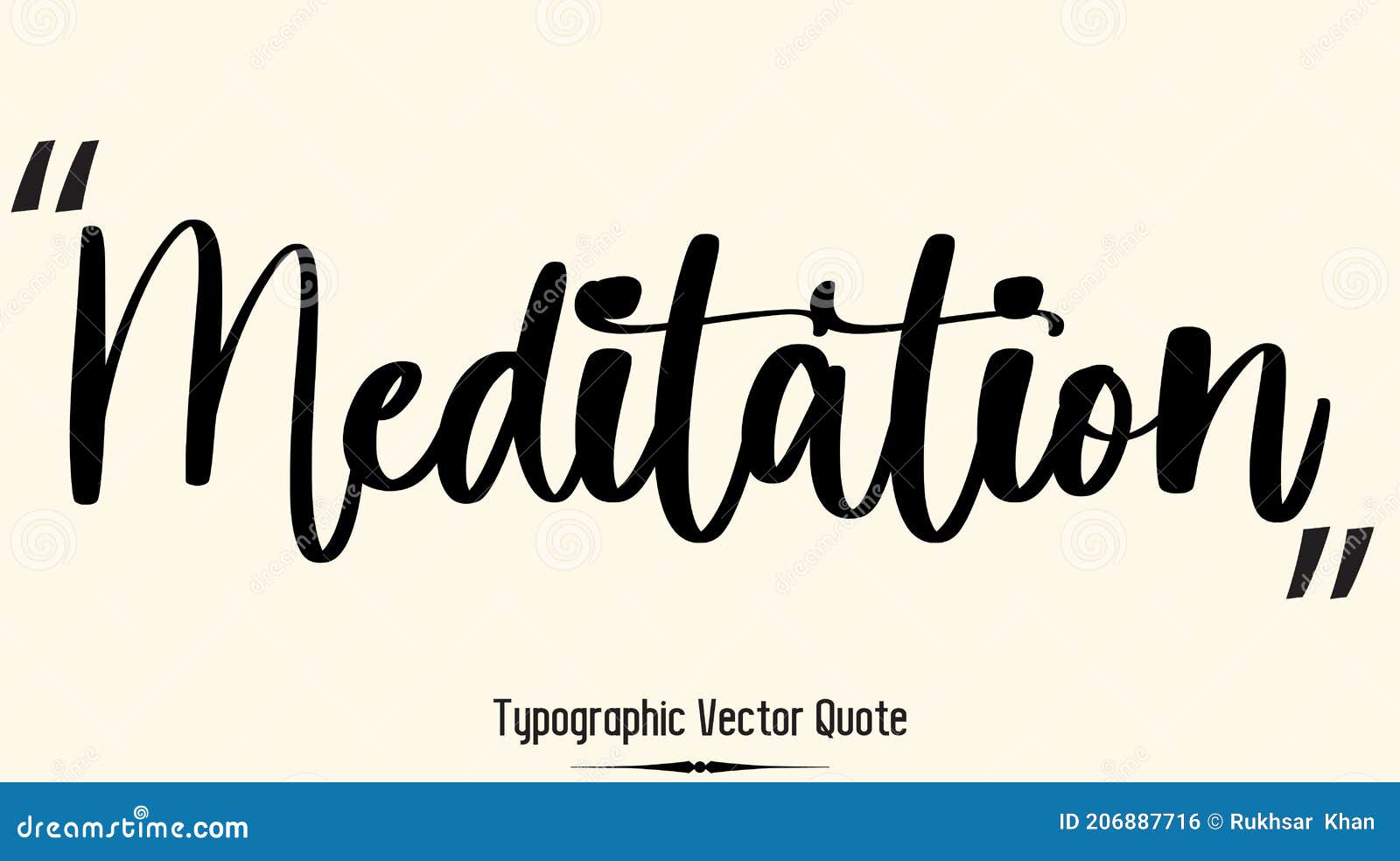 Meditation Calligraphy Black Color Text Stock Vector - Illustration of ...