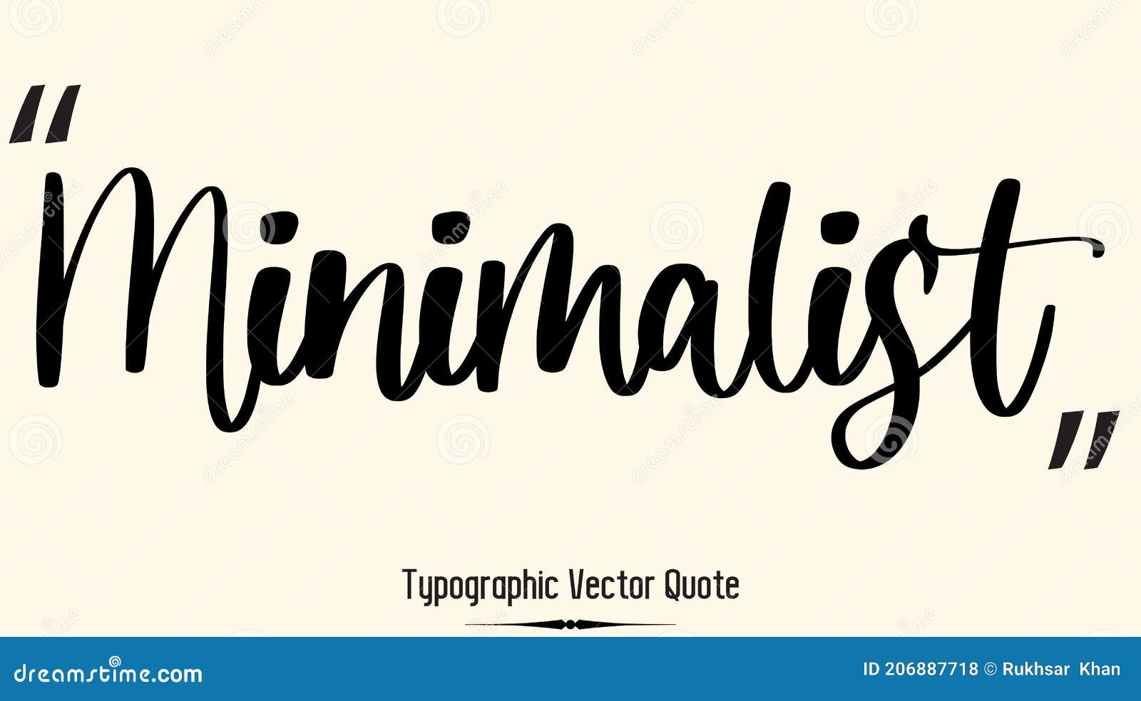 Minimalist Handwritten Cursive Calligraphy Phrase Stock Vector ...