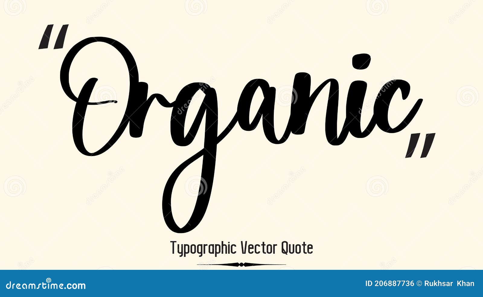 Organic Handwritten Cursive Calligraphy Text Stock Vector ...