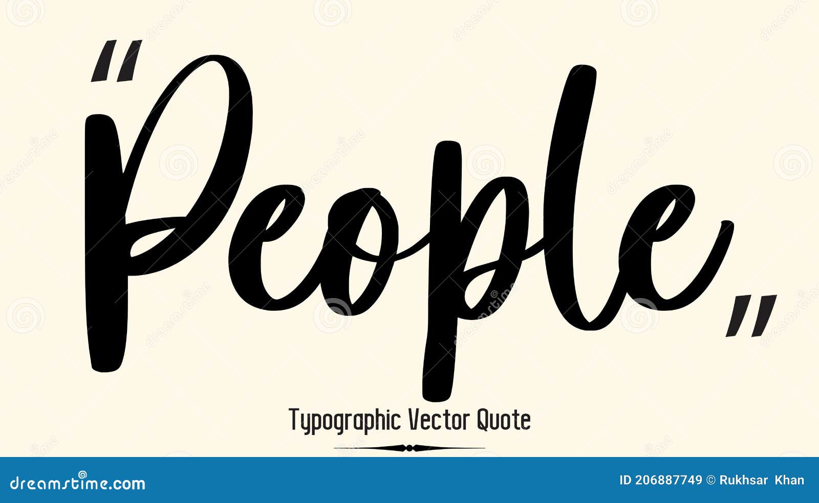 People Cursive Calligraphy Black Color Text Stock Vector - Illustration ...