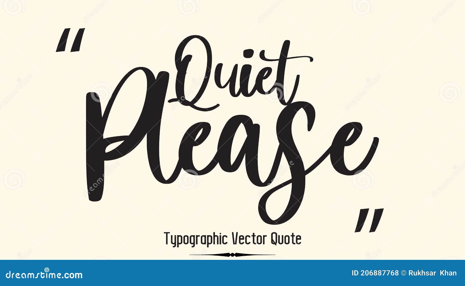 Quiet Please Calligraphy Text Stock Vector - Illustration of brush ...