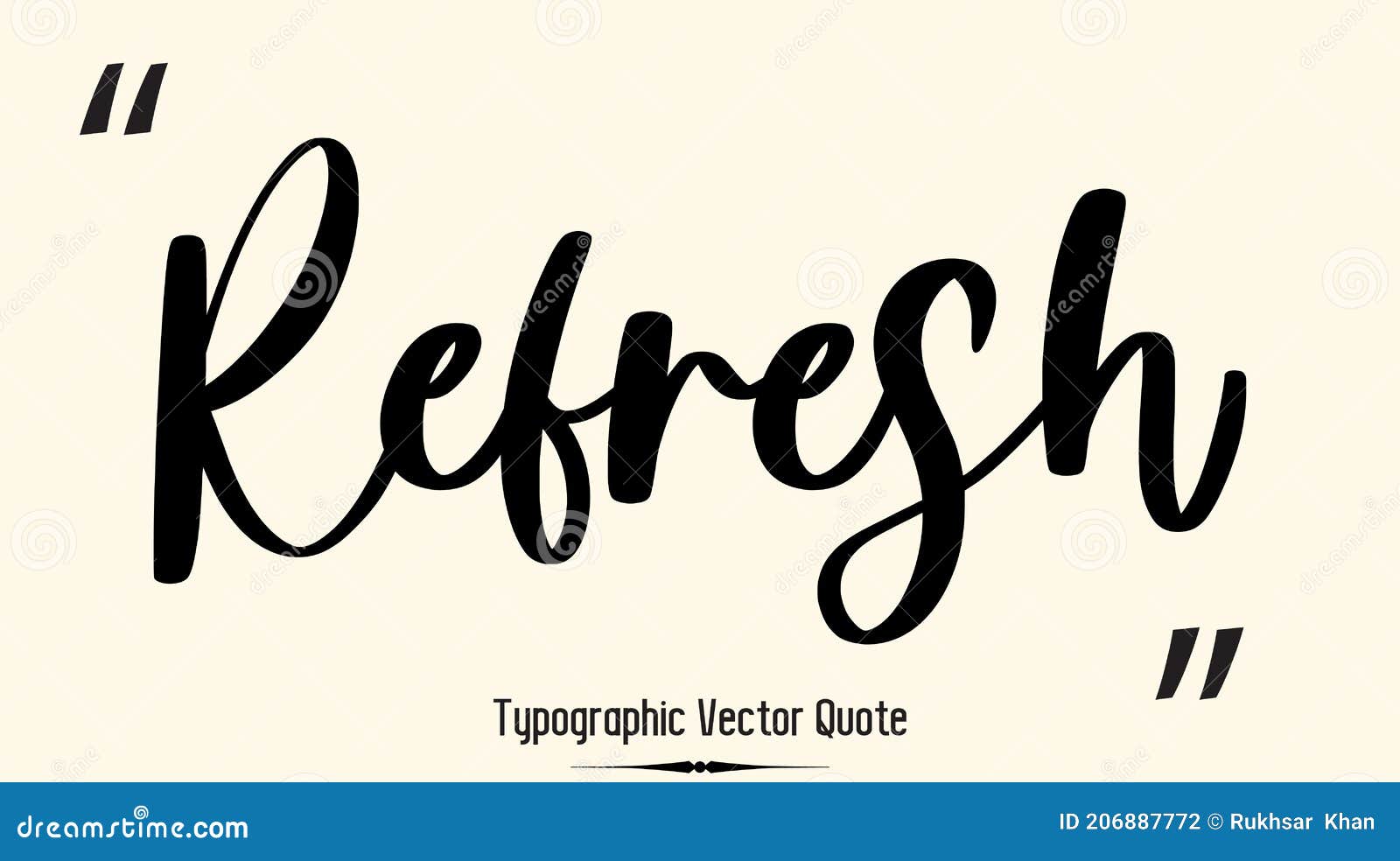 Refresh Typography Text Word Modern Calligraphy Text Stock Vector ...
