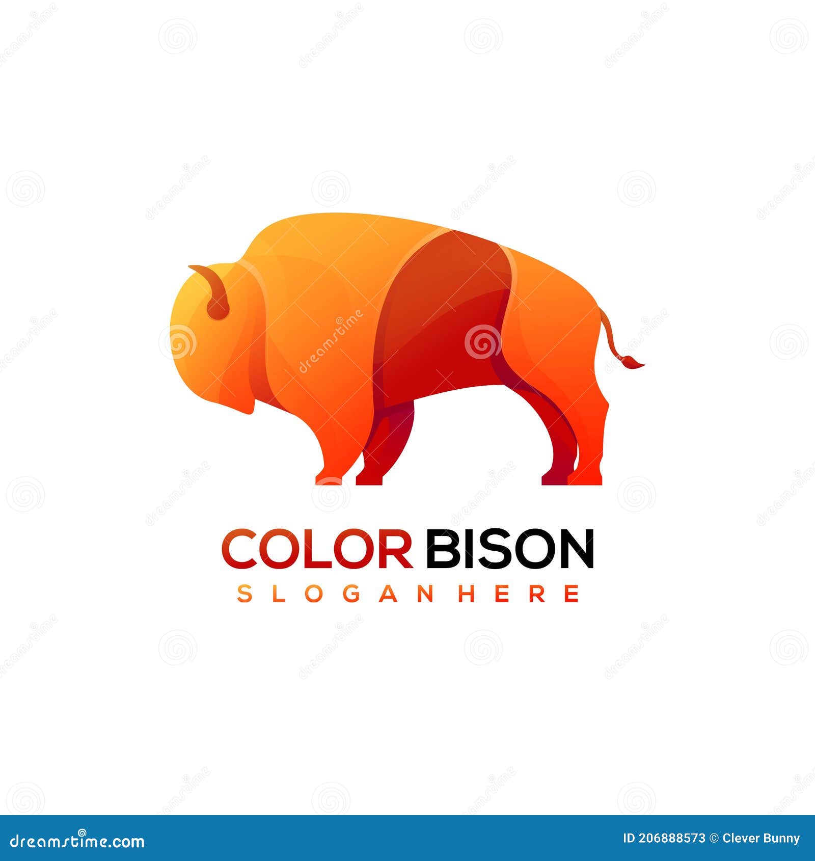 Logo Bison Gradient Colorful Style Stock Vector - Illustration of ...