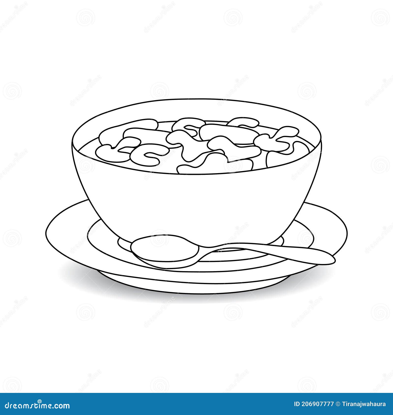 Simple Soup Coloring Page For Kids Royalty-Free Illustration ...