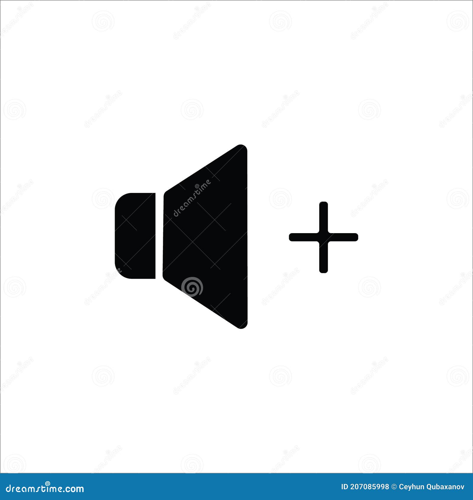 Sound Plus Button Vector Icon Stock Vector - Illustration of bass, loud ...