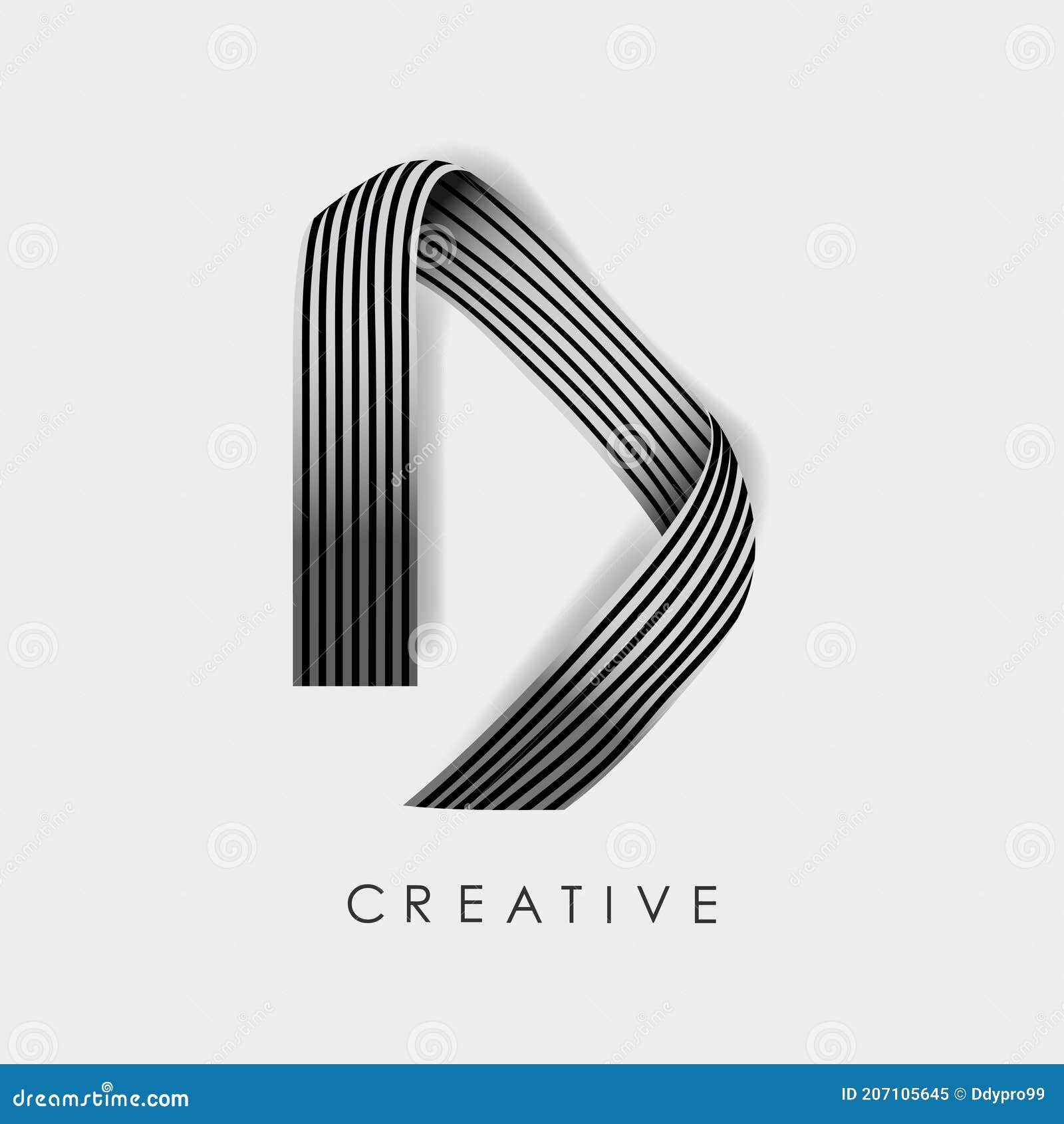 White. Design Letter D with Folded Paper Shape. Letter Logo with Paper ...