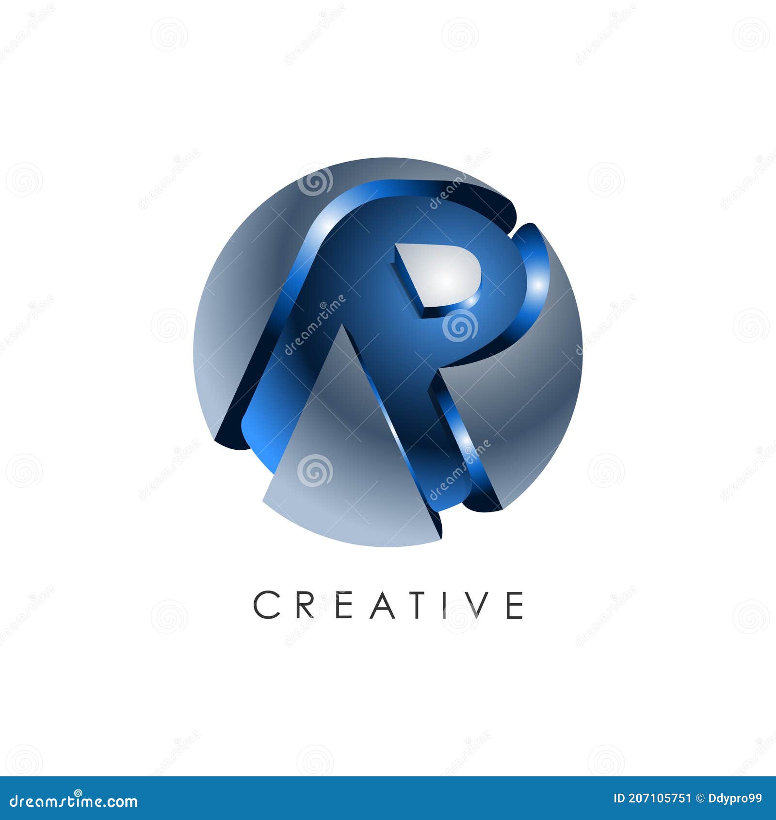 Initial Letter AP Logo Template Colored Blue Grey Circle 3d Design for ...