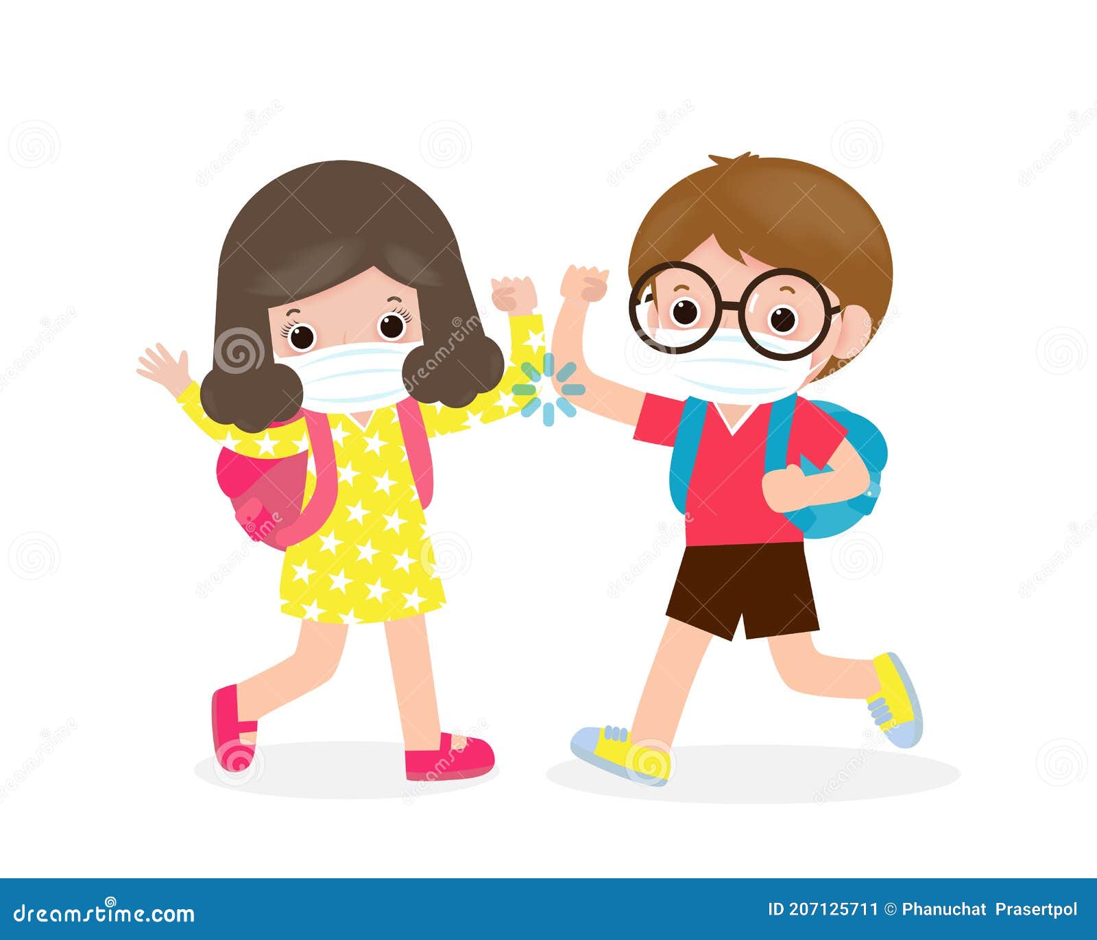 Elbow Bump Illustration On White Background Royalty-Free Cartoon ...