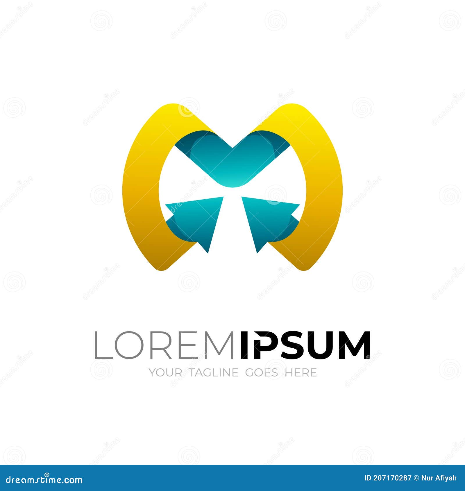 Letter M Logo and Arrow Design Combination Simple Icons Stock Vector ...