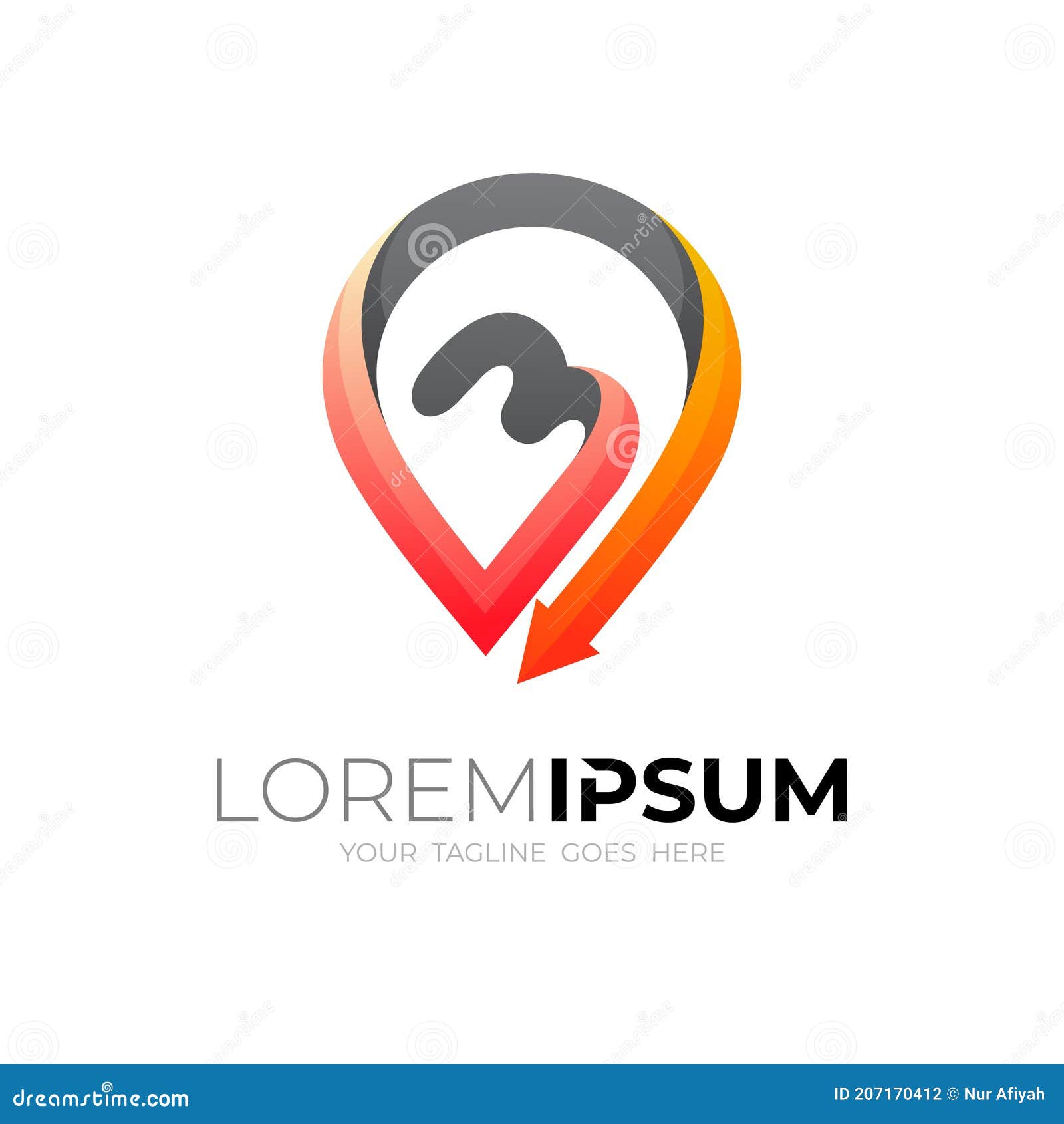 Location Logo with Arrow Design Combination Letter B Logos Stock Vector ...