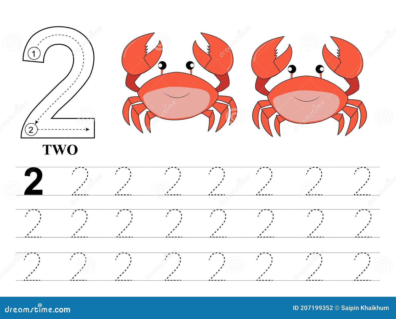 Worksheet Practice Number for Kids with Number Two Printable Worksheet ...