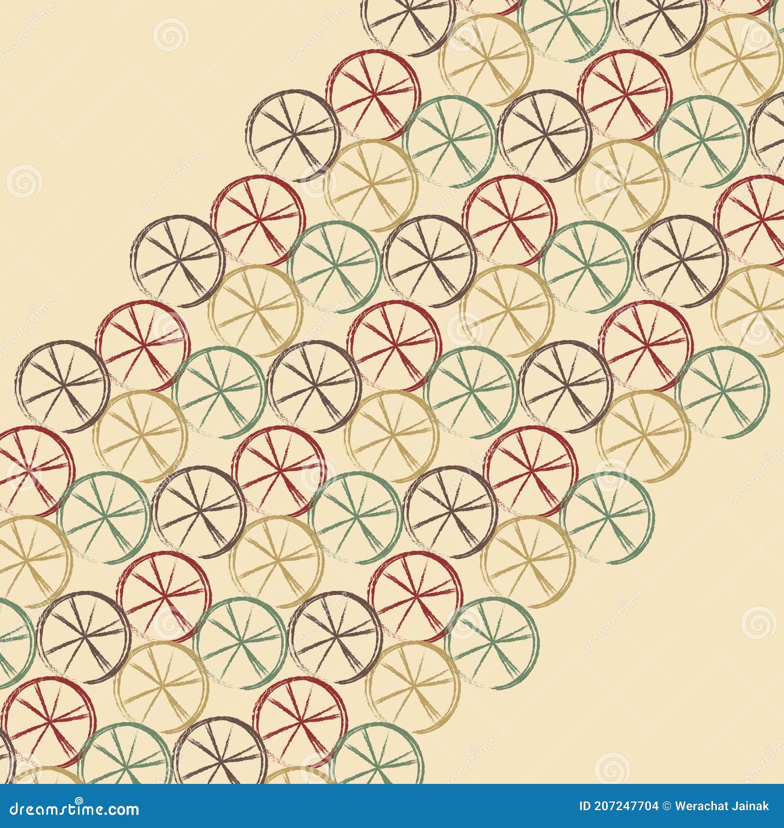 Seamless Pattern with Cycle Wheels Stock Vector - Illustration of ...