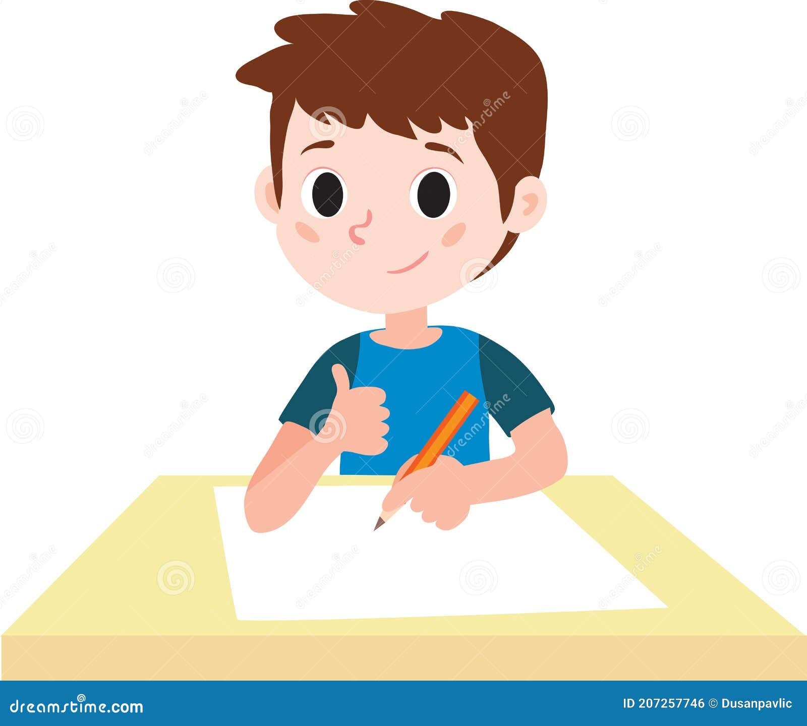 Boy Who is Good at Cartooning Gives a Sign Stock Vector - Illustration ...