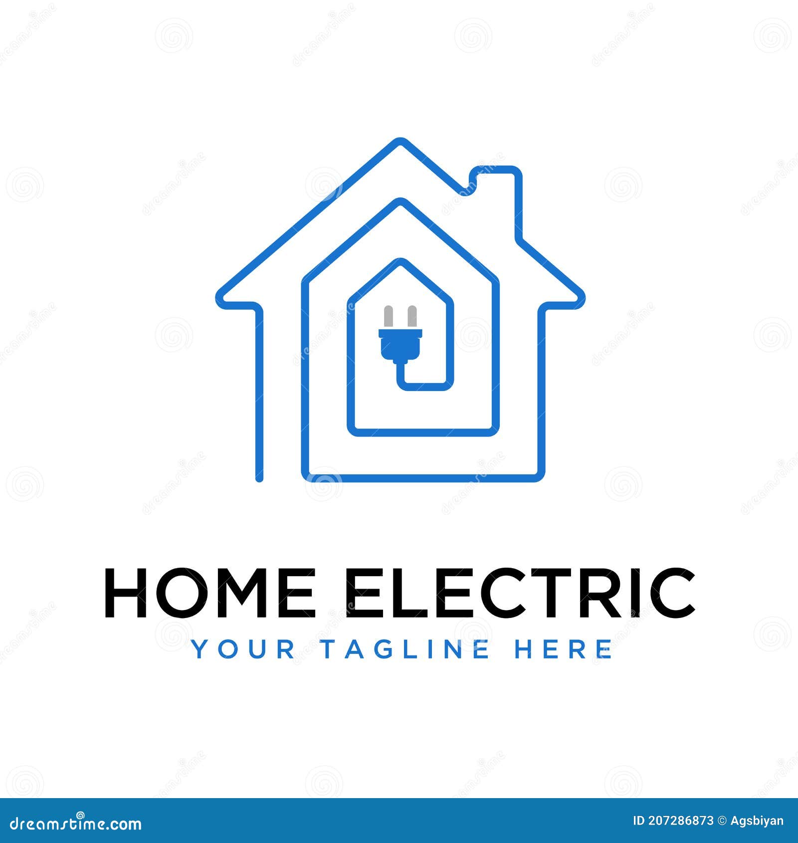 Vector, Design, Logo, Symbol of House Shape and Electrical Components ...
