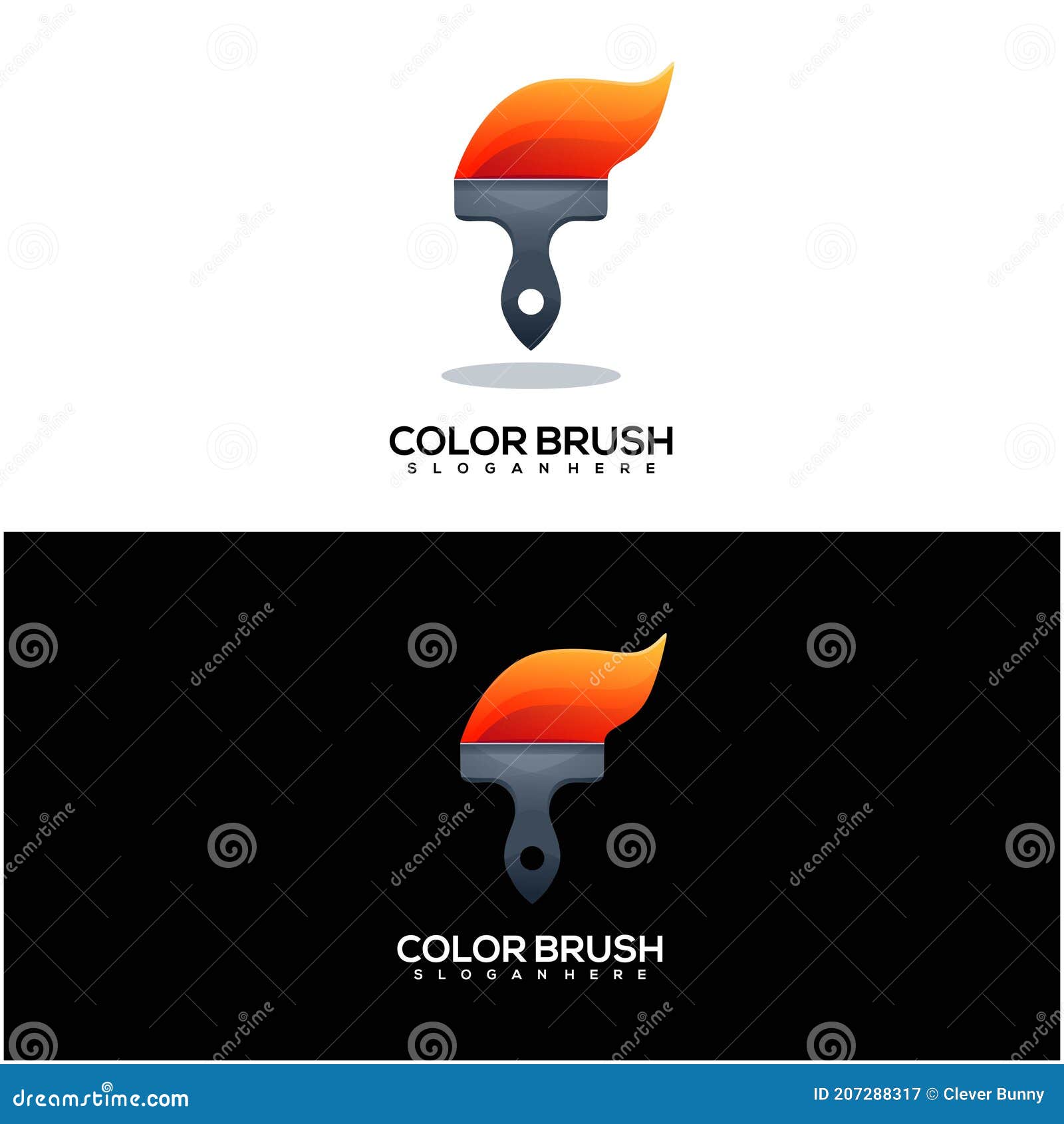 Logo Illustration Brush Colorful Gradient Stock Vector - Illustration ...
