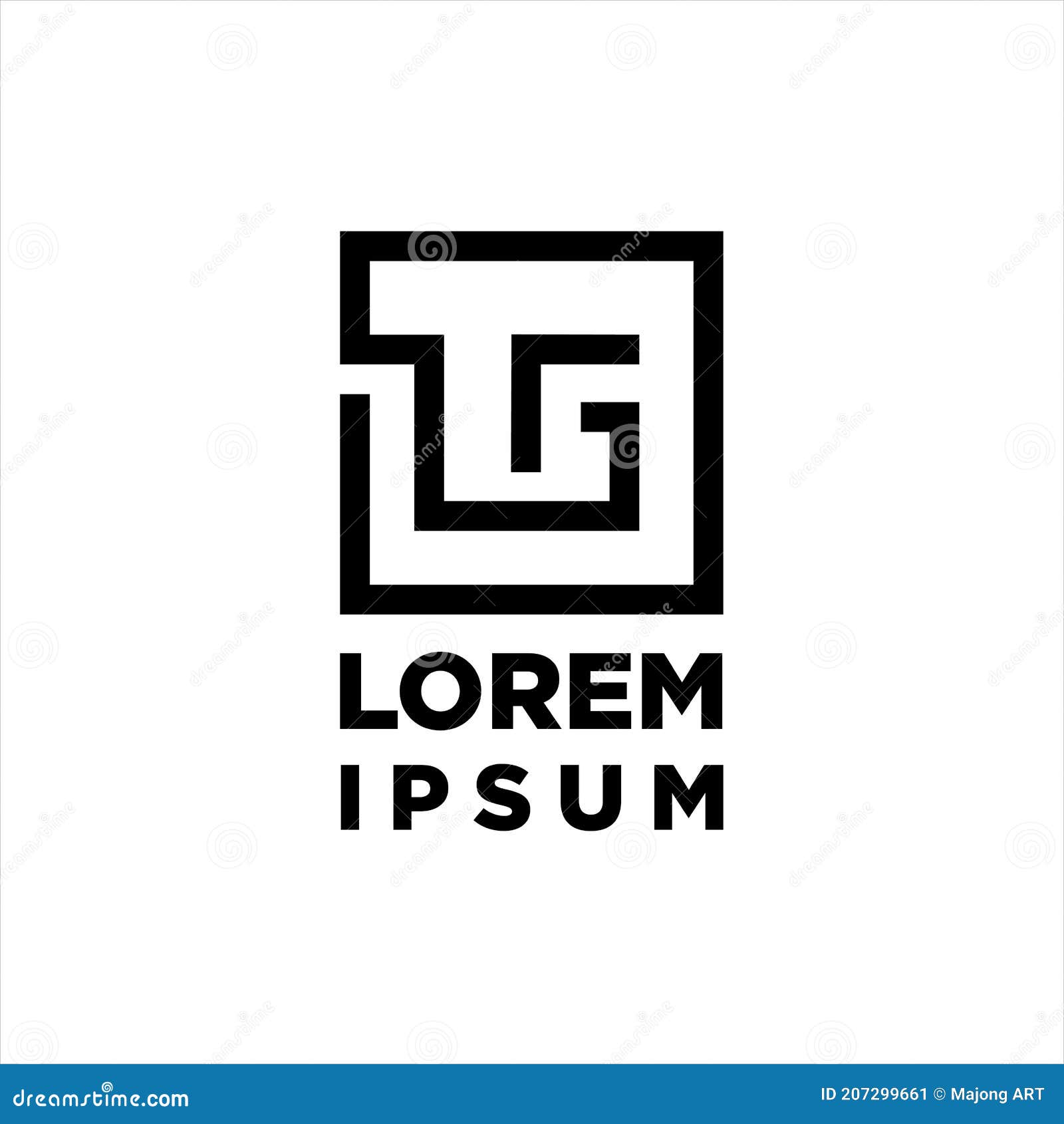 Letter T G Modern Square Shape Logo Design Stock Vector - Illustration ...