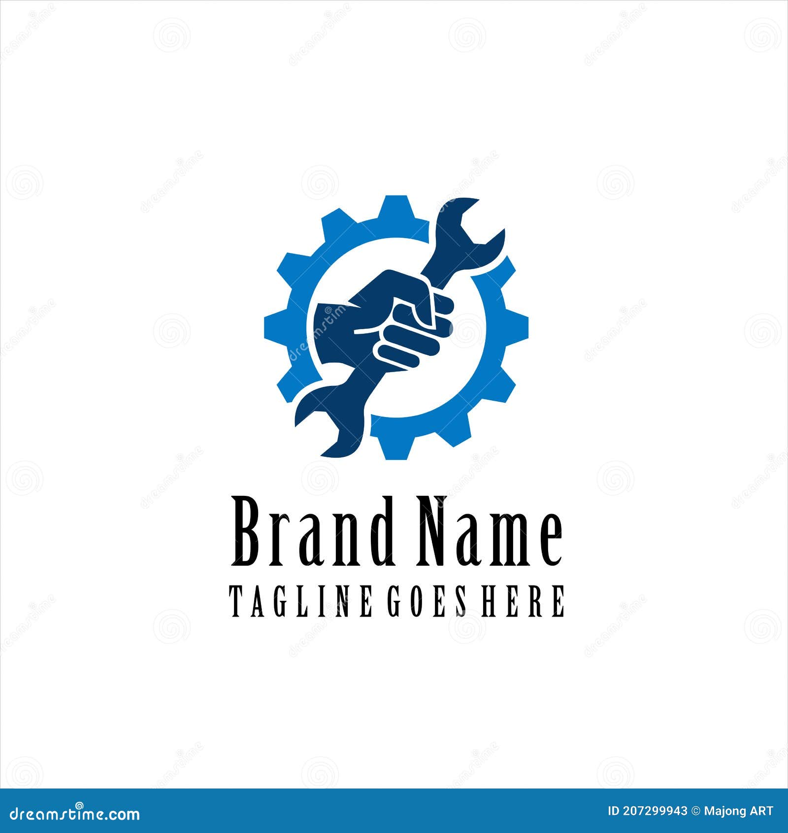 Modern Professional Handy Services Logo with Hand Holding Wrench ...