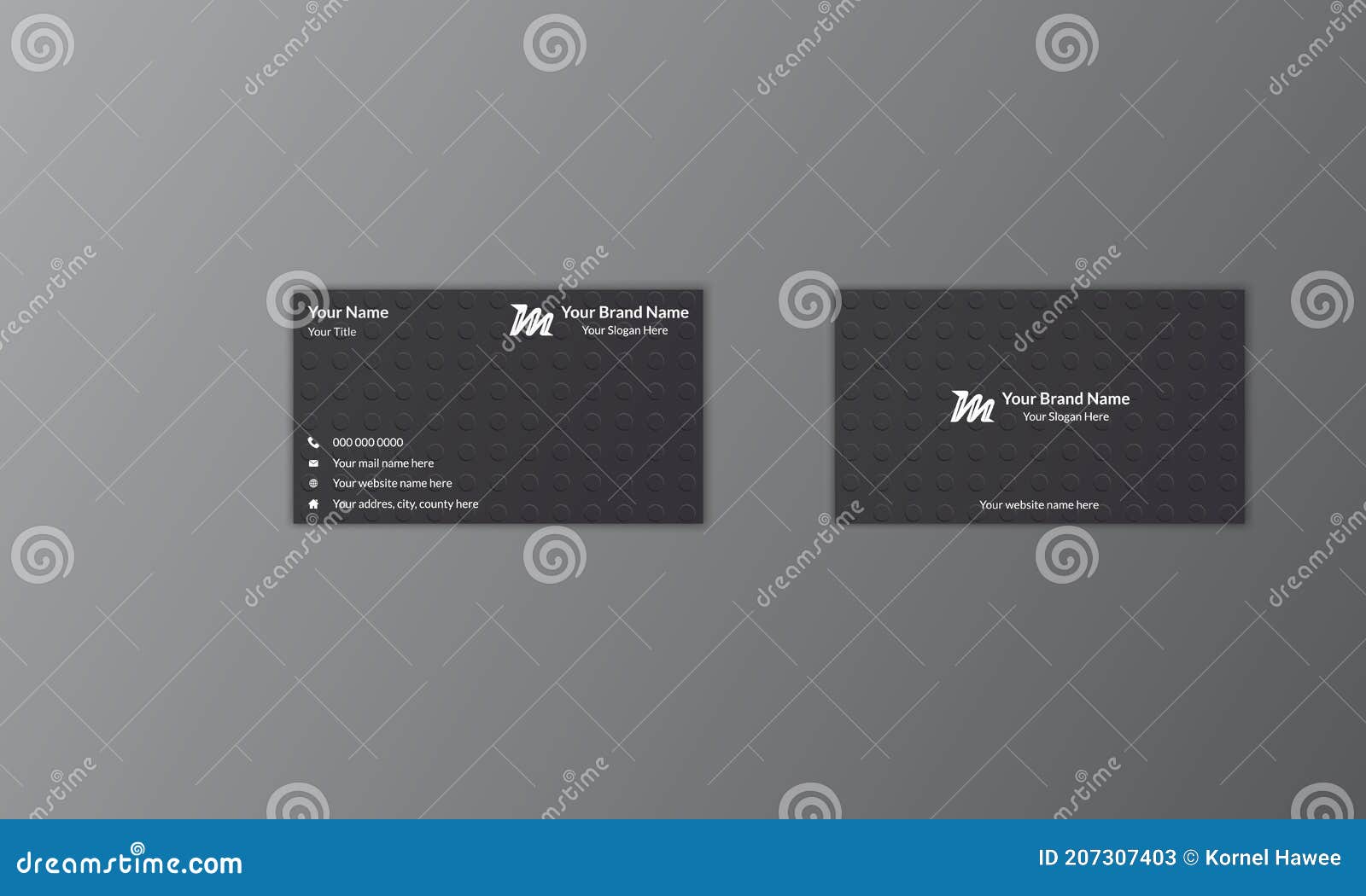 Minimal and Clean Dark Colour Modern Business Card Design Vector ...