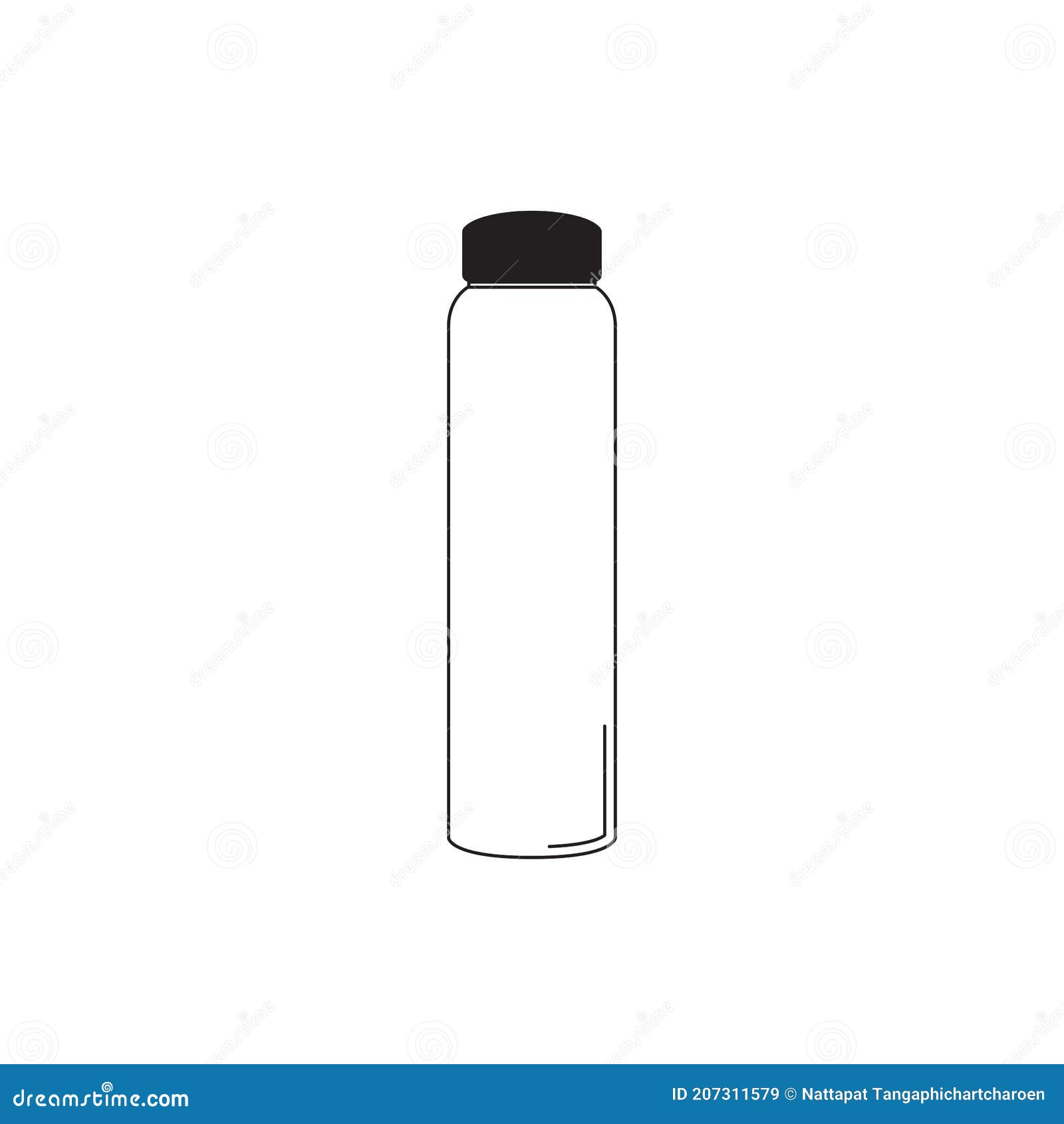Glass Water Bottle 1 Litre with Cap Stock Vector - Illustration of ...