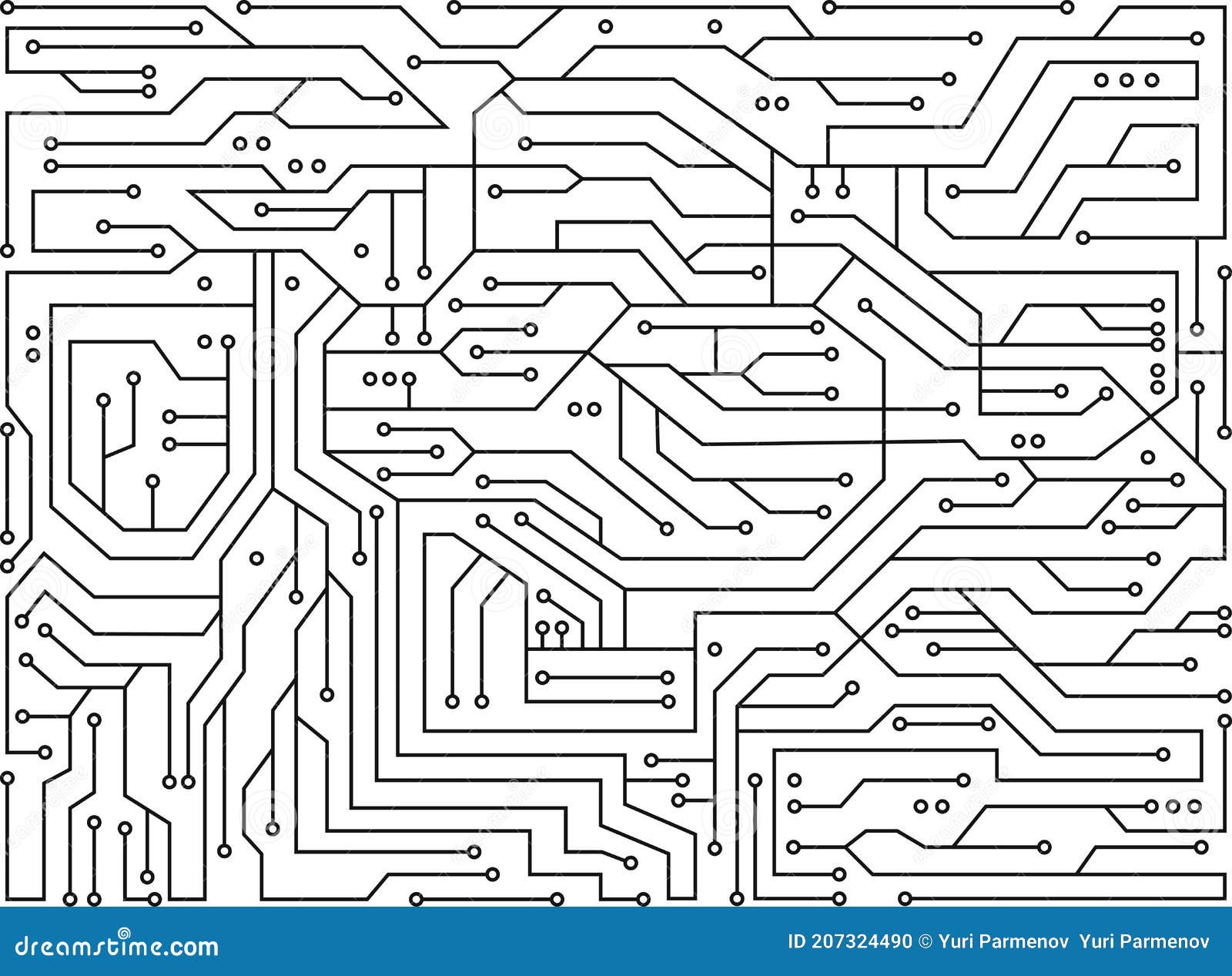 Vector Circuit Board Line Pattern. Printed Electronic Scheme. Hi-tech ...