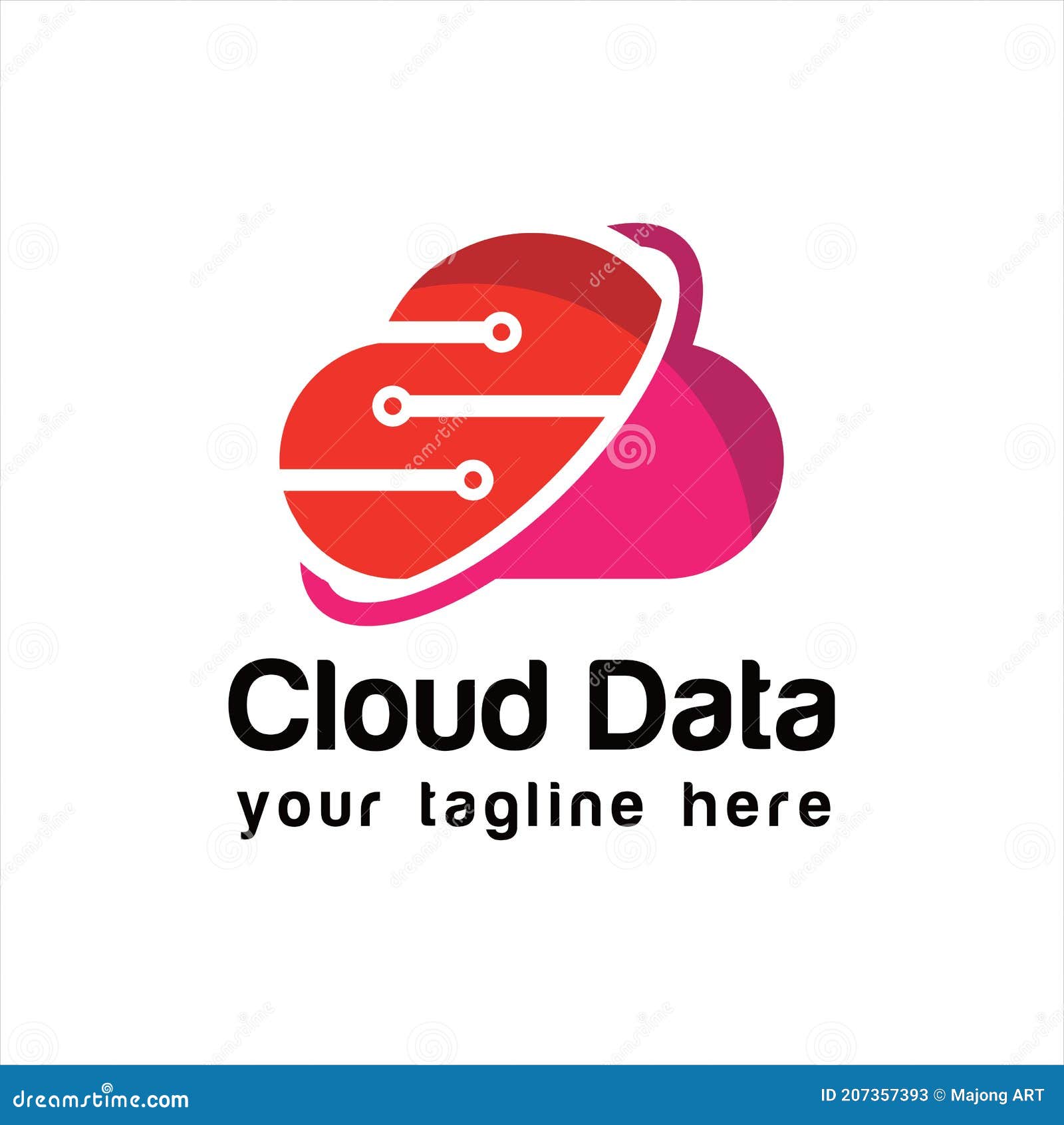 Creative Cloud Data Concept Logo Design. Stock Vector - Illustration of ...
